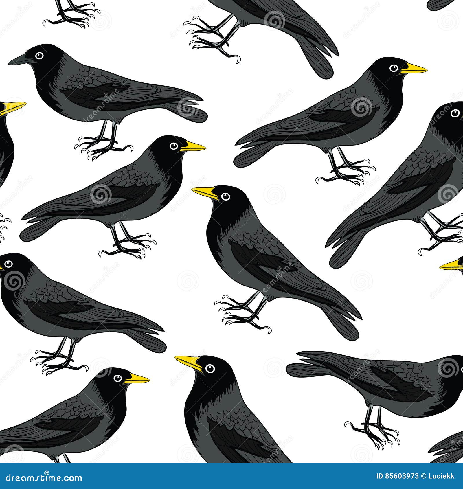 Modello Senza Cuciture Del Merlo Illustrazione Vettoriale ...