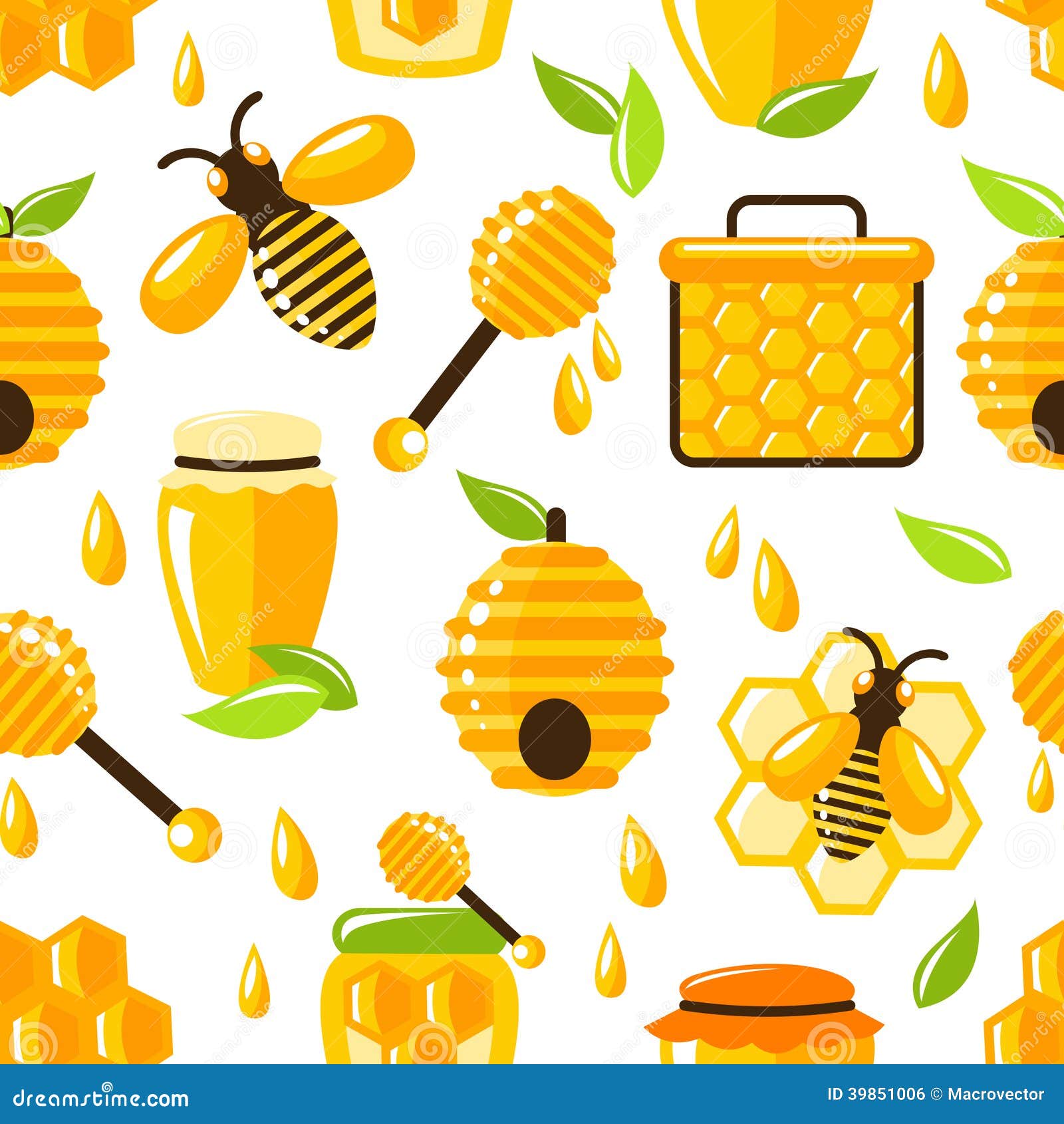 Modello Senza Cuciture Del Miele Illustrazione Vettoriale ...