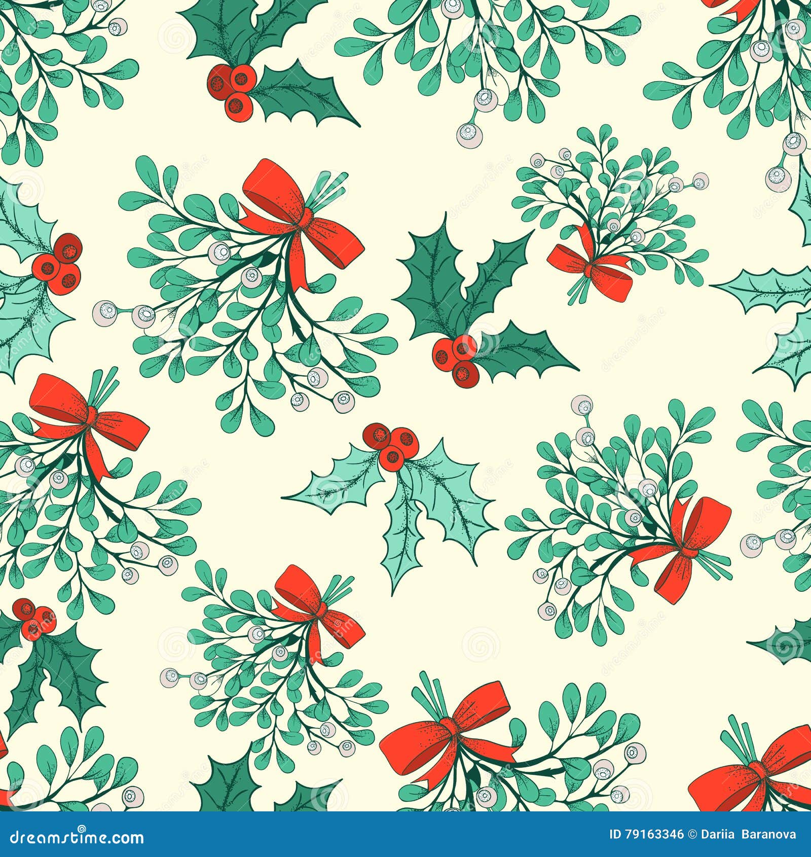 Modello Senza Cuciture Del Vischio Illustrazione Vettoriale ...