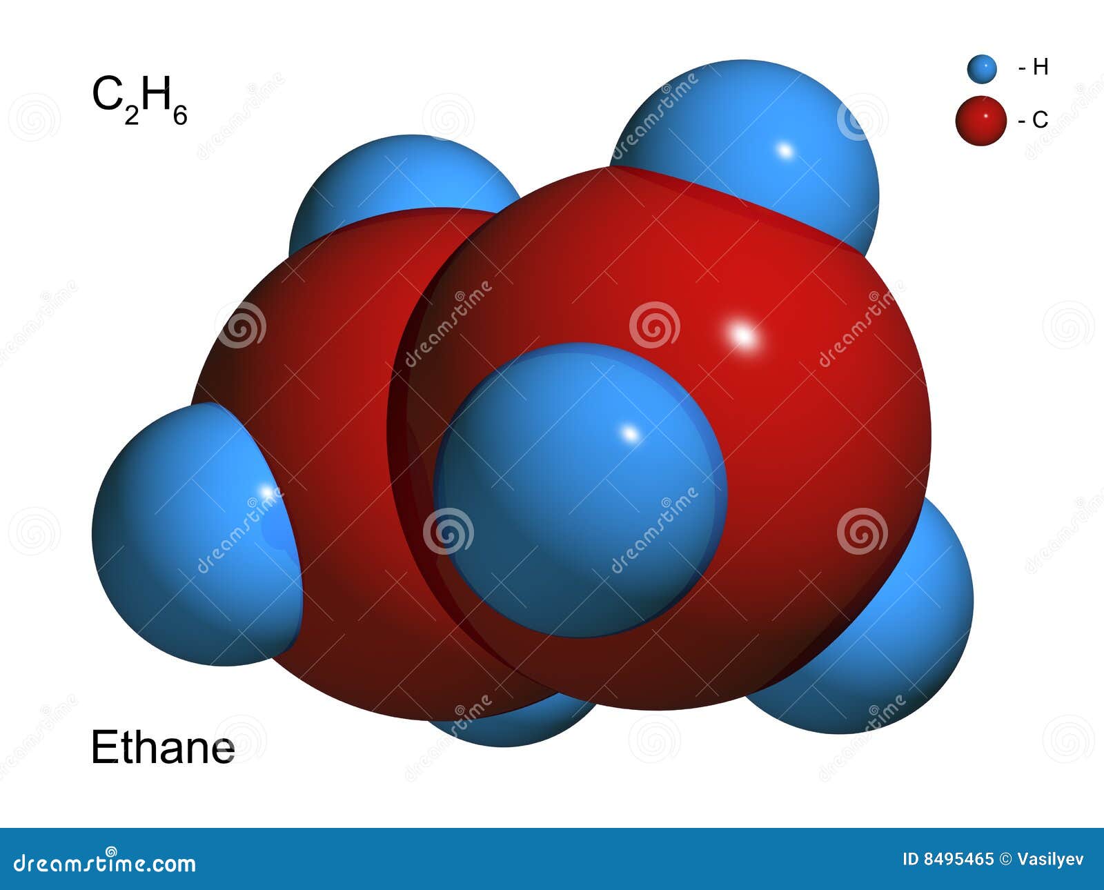 Modelo Aislado 3D De Una Molécula Del Etano Stock de ilustración ...