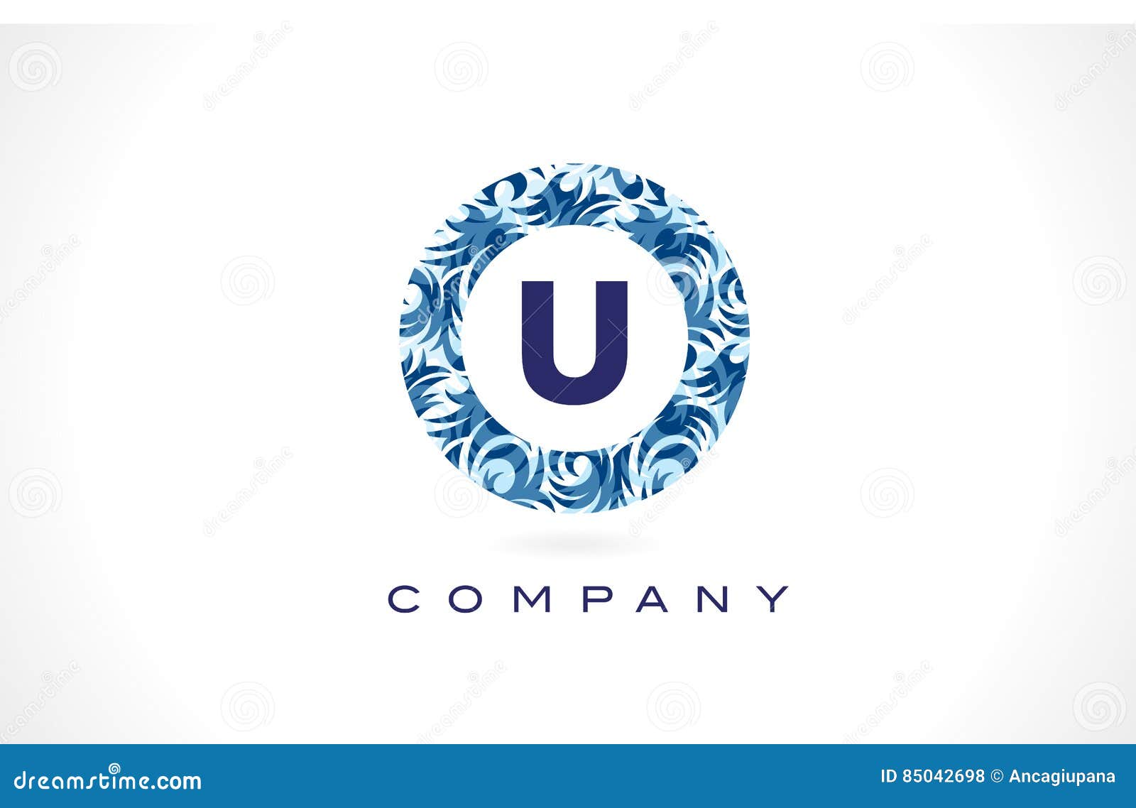 Modelo Azul Logo Design De La Letra U Ilustración del Vector ...