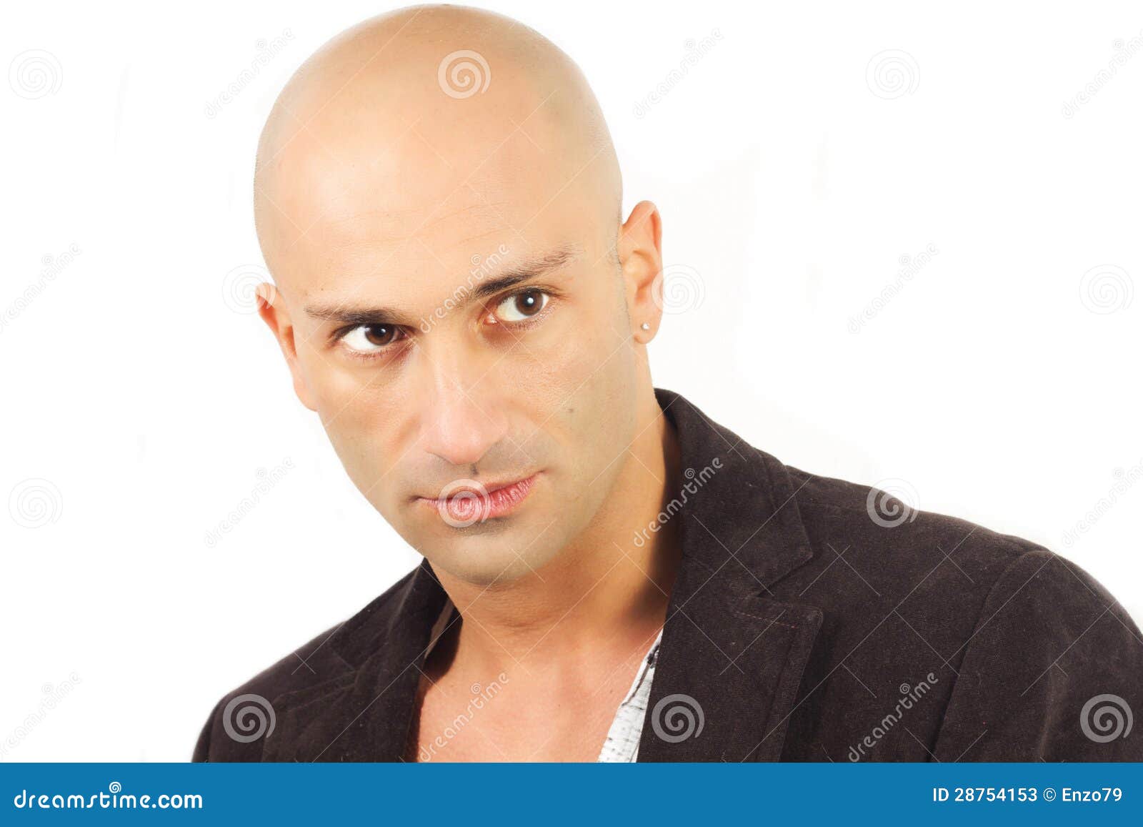Modelo calvo do homem imagem de stock. Imagem de olhar - 28754153
