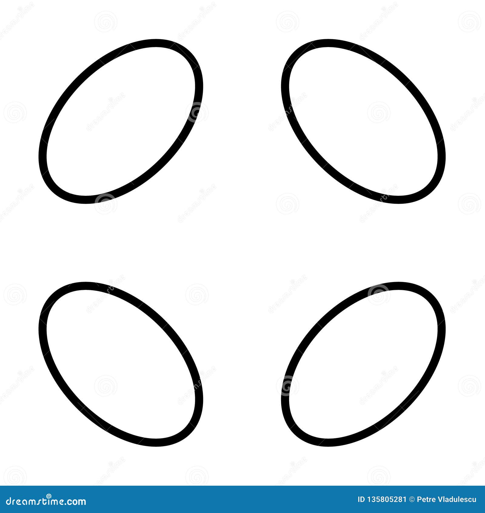 Modelo Con Elipse Oblicua Del Esquema Ilustración del Vector ...