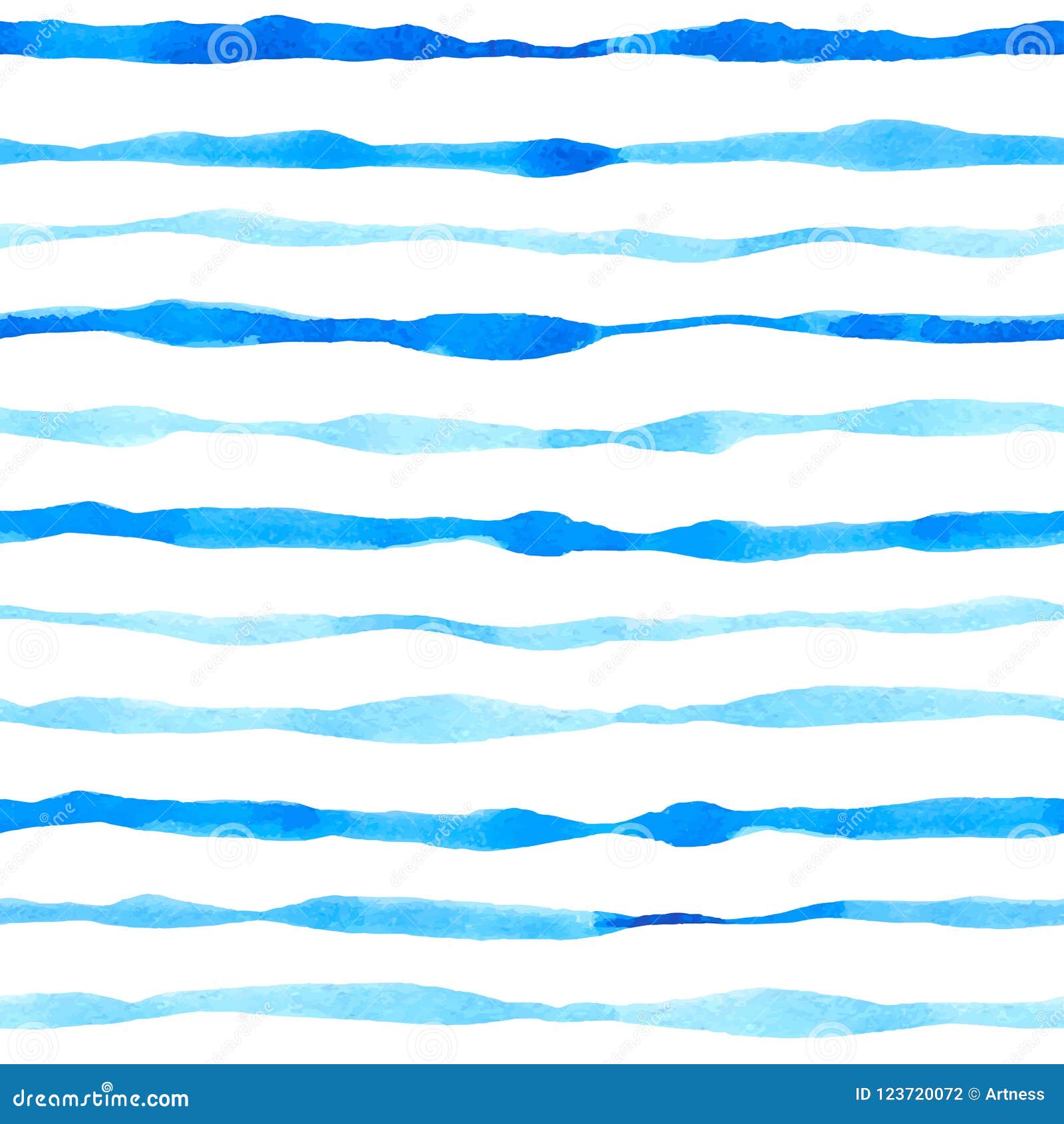 Modelo Con Las Líneas Azules De La Acuarela Ilustración del Vector ...