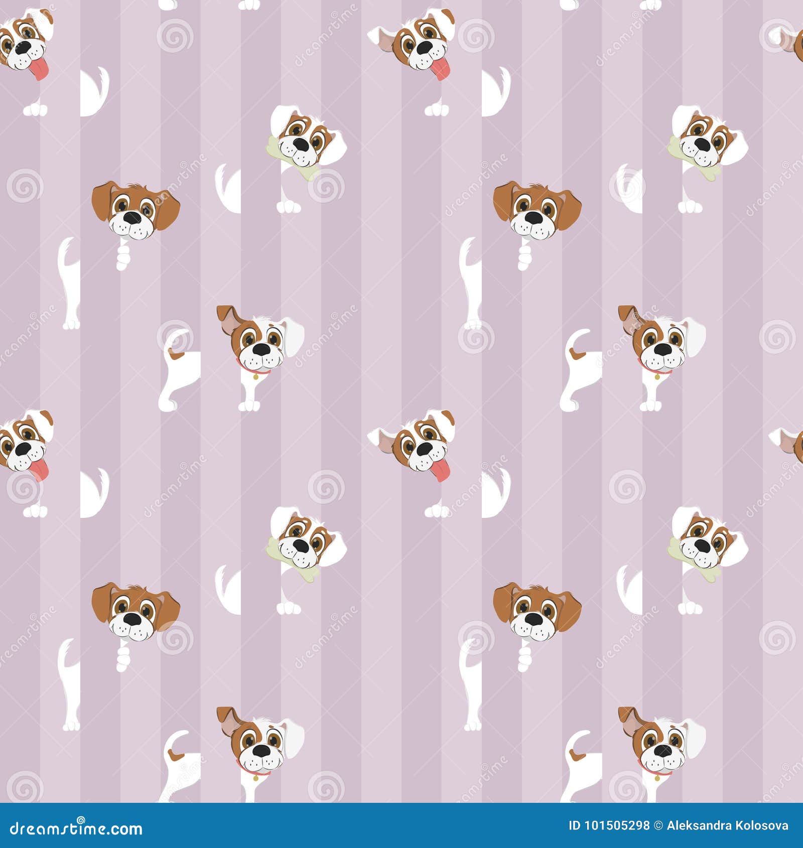 Modelo Con Los Perros Divertidos Y Las Rayas Verticales Ilustración del ...