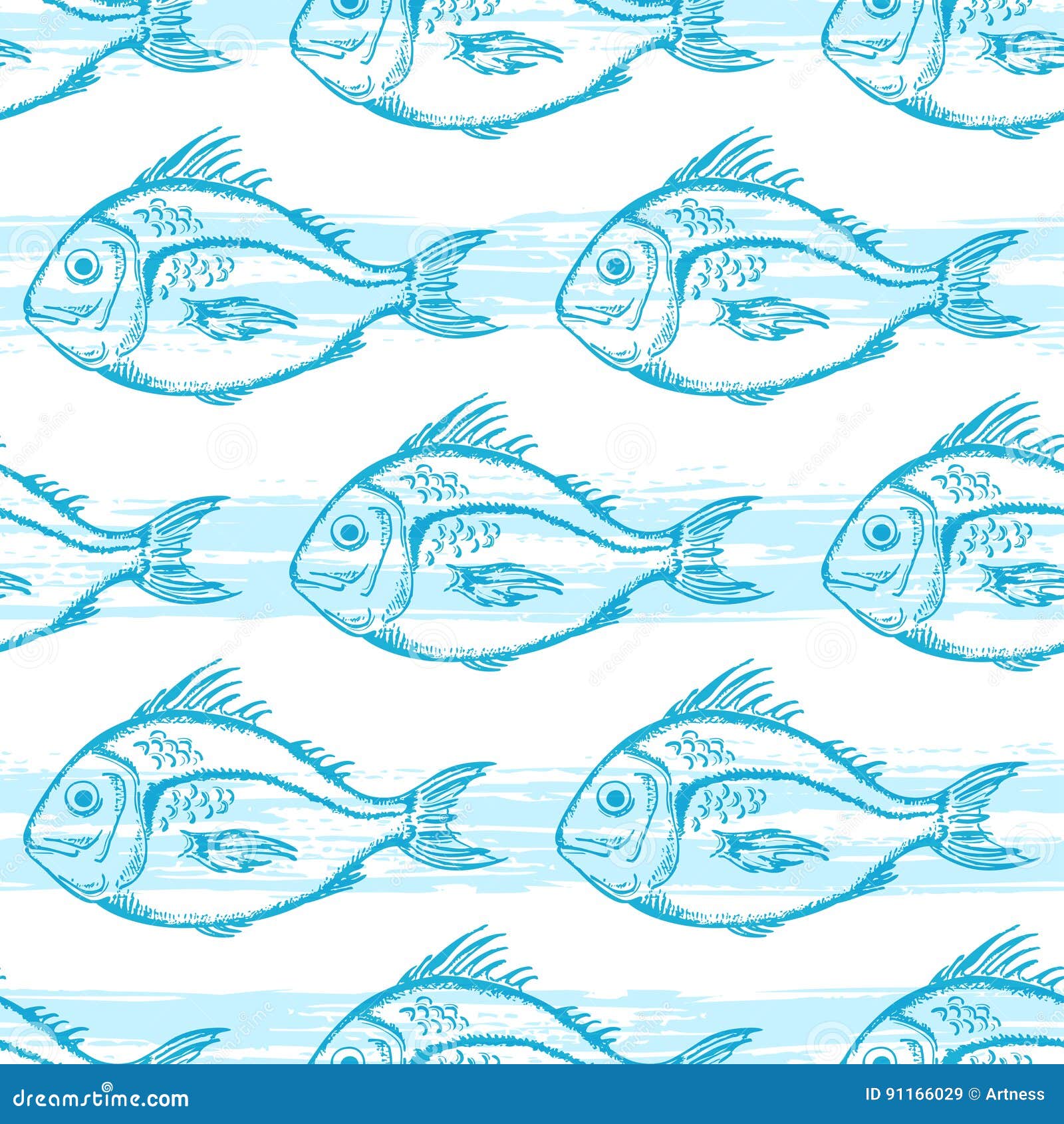 Modelo Con Los Pescados Azules Ilustración del Vector - Ilustración de ...