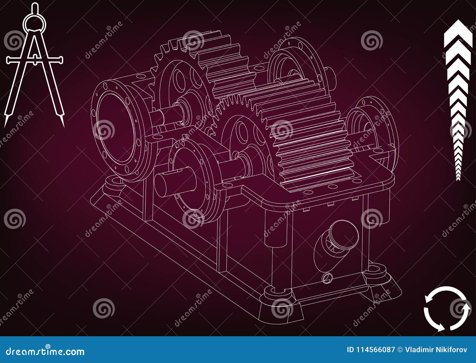 Modelo 3d del reductor ilustración del vector. Ilustración de ...