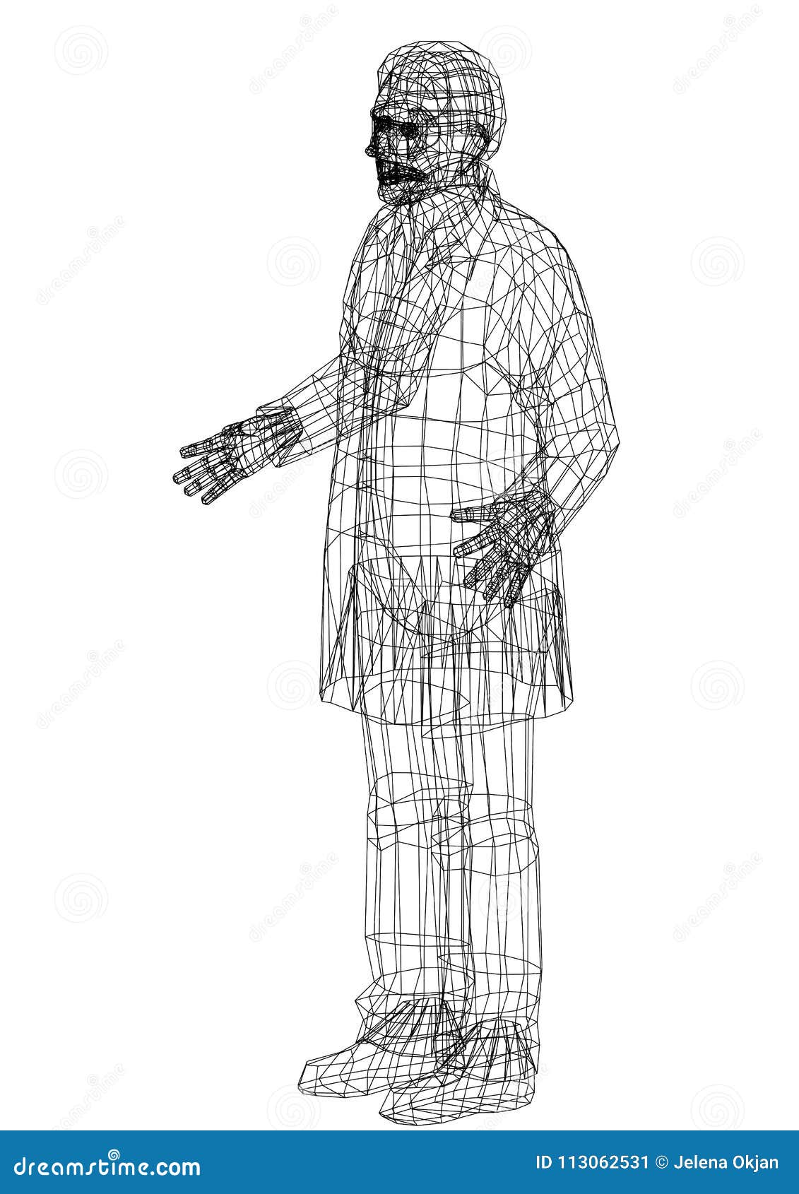 Modelo 3D humano - isolado ilustração stock. Ilustração de escala ...