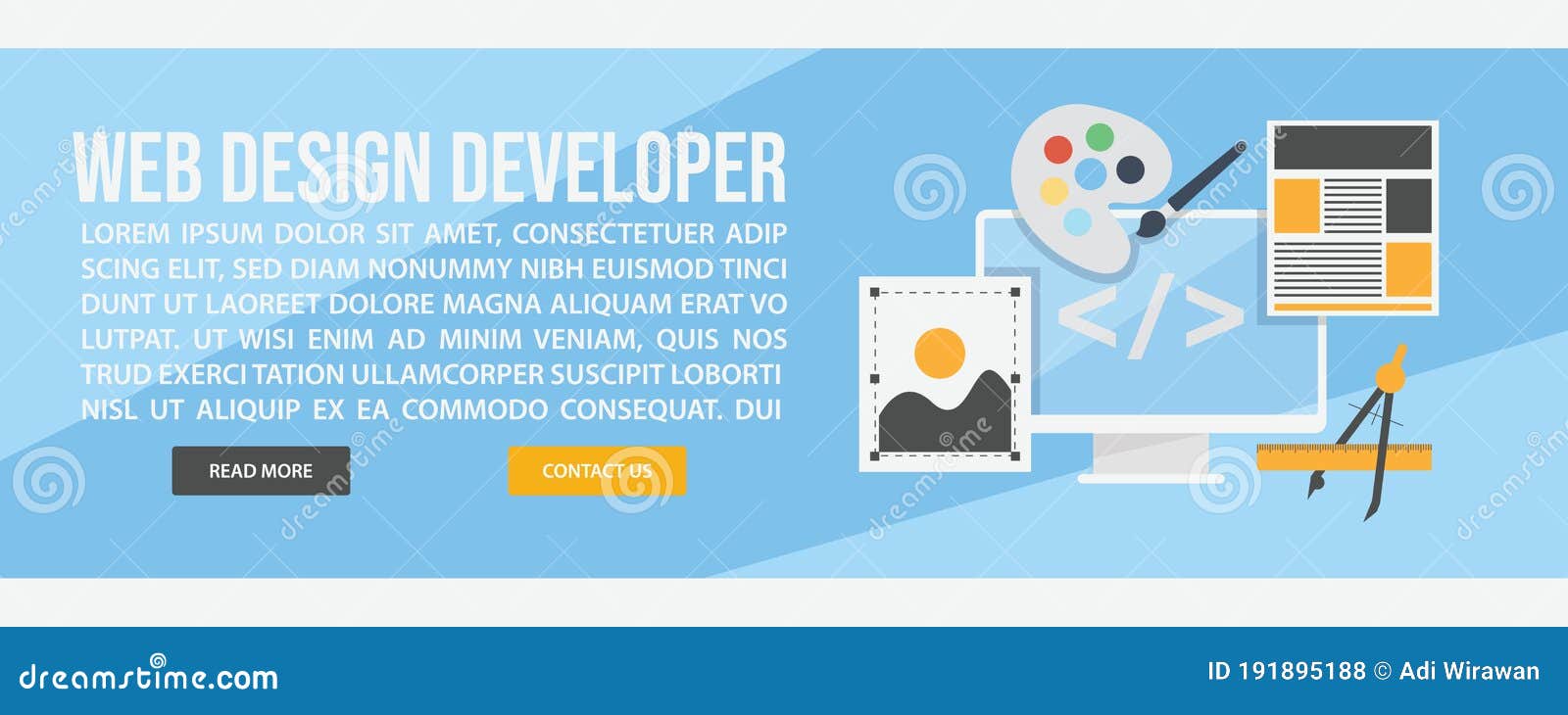 Modelo De Banner Web De Projeto E Desenvolvimento Ilustração do Vetor ...