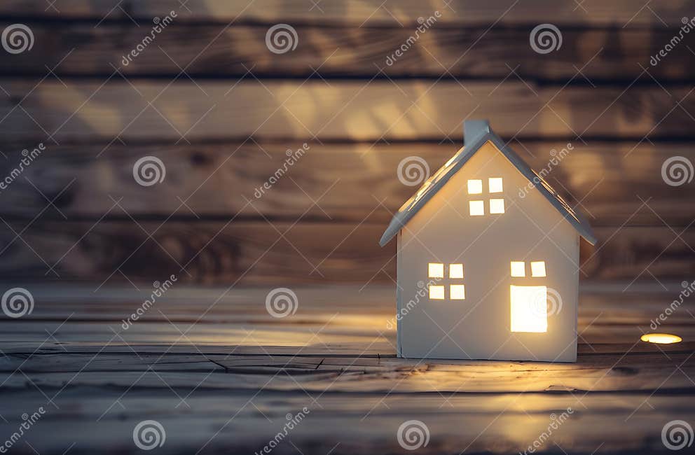 Modelo De Casa Blanca Simple Con Luces En Fondo De Madera Stock de ... Modelo De Casa Blanca Simple Con Luces En Fondo De Madera Stock de ...