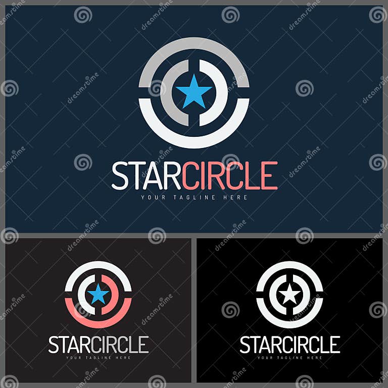 Modelo De Conjunto De Logotipos Modernos De Estrela Circular Ilustração ...