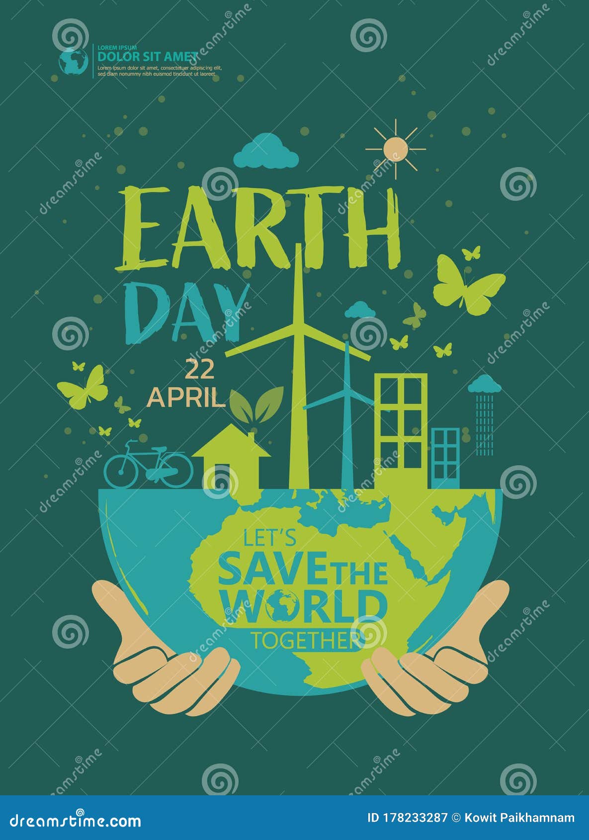 Modelo De Desenho De Cartaz Feliz Do Dia Da Terra Ilustração Do Vetor
