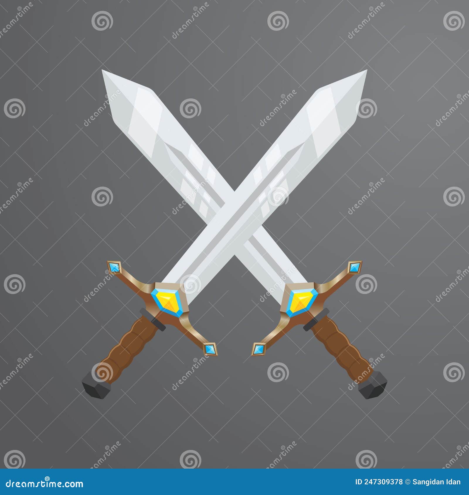 Modelo De Design Do Conceito De Vetor De Espada Cruzada Ilustração do ...