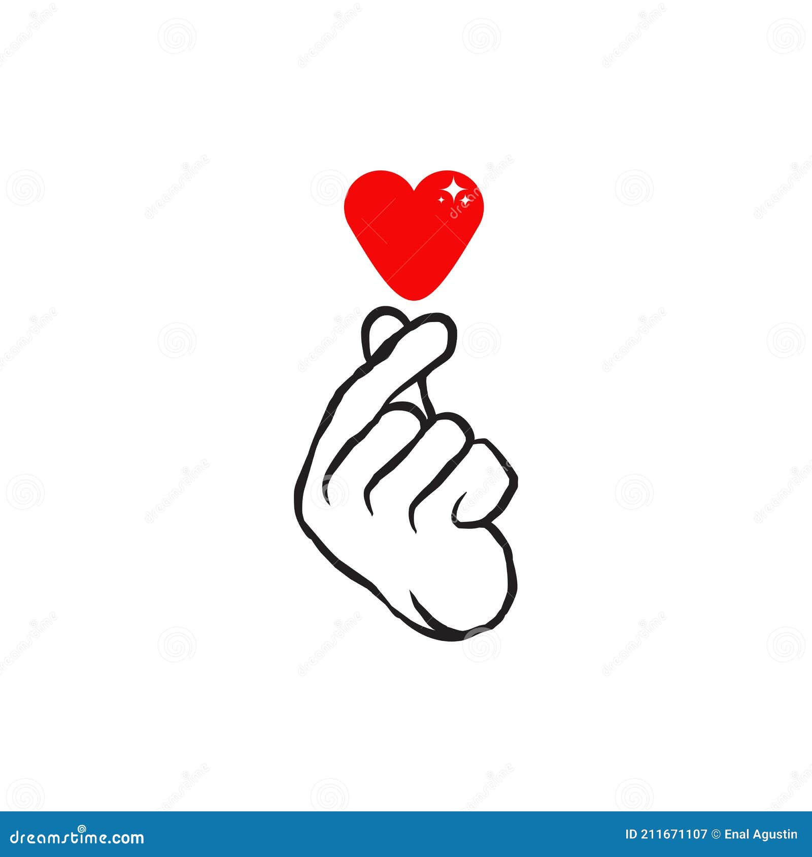 Modelo De Design Do Logotipo Do Amor Coreano Ilustração do Vetor ...