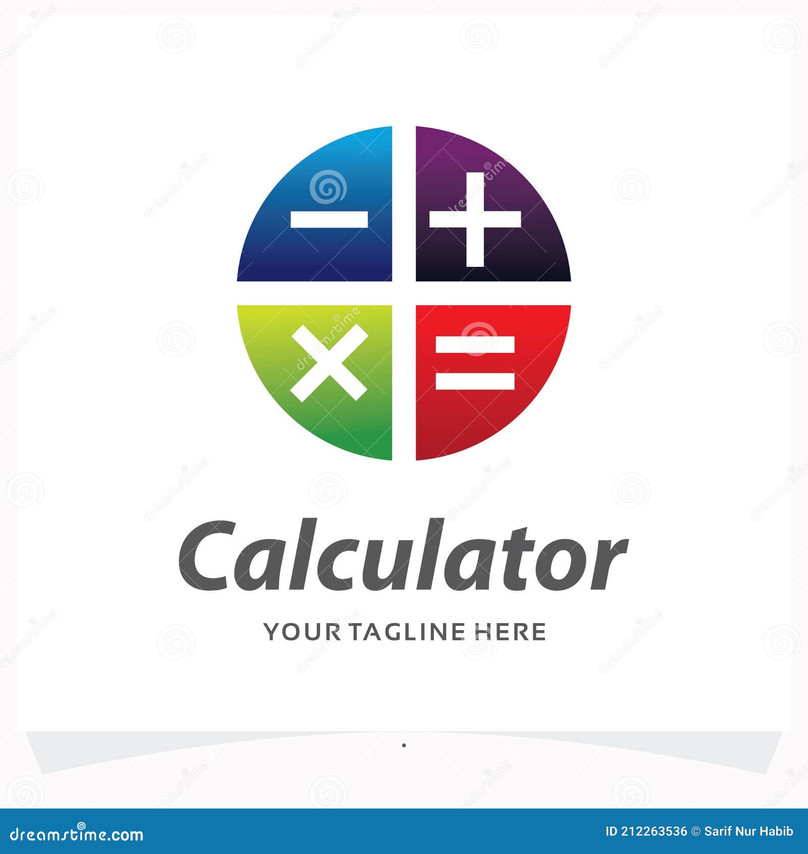 Modelo De Design Do Logotipo Da Calculadora Ilustração do Vetor ...