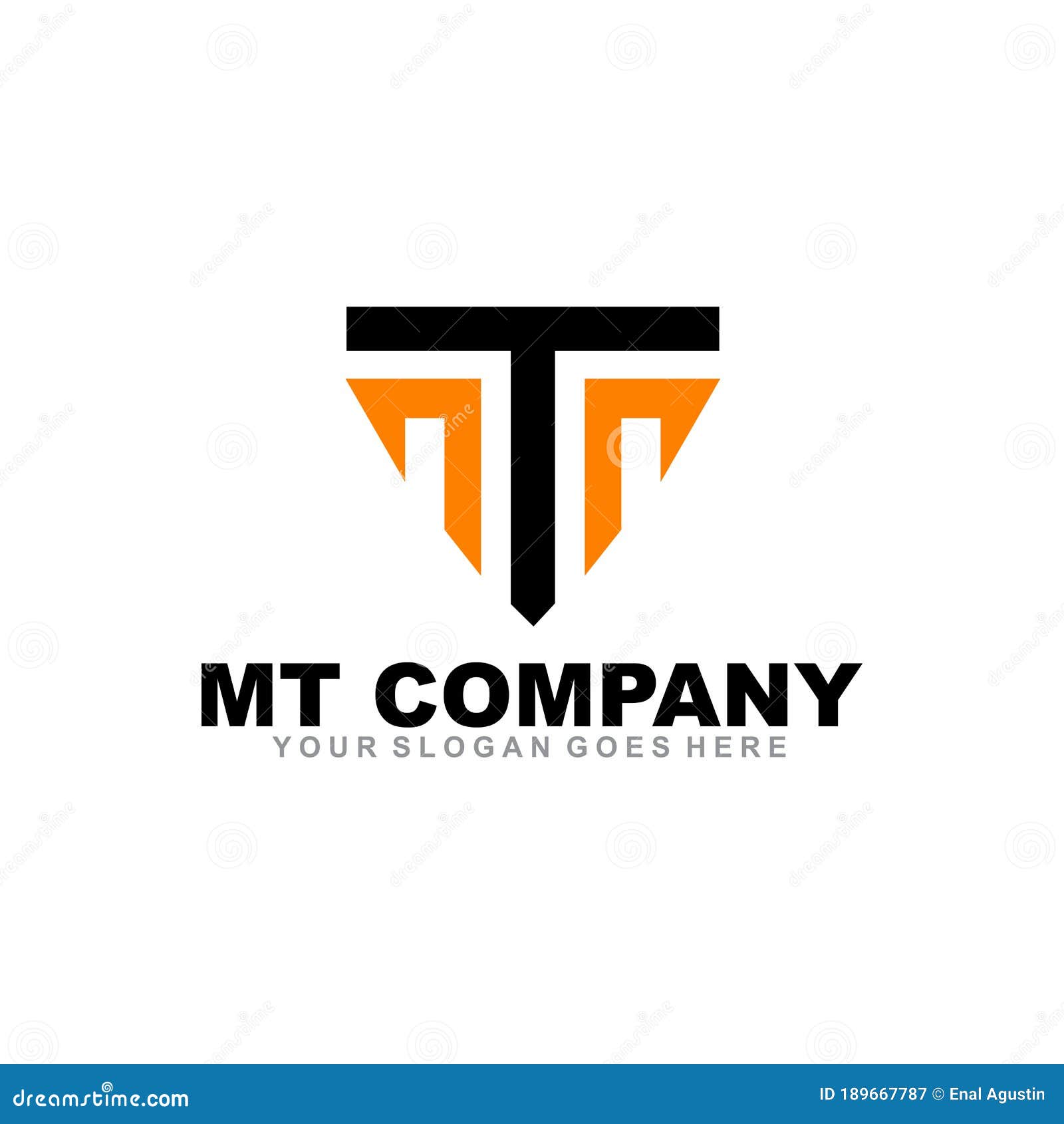 Modelo De Design Inicial De Logotipo Da Letra Mt Ilustração do Vetor ...