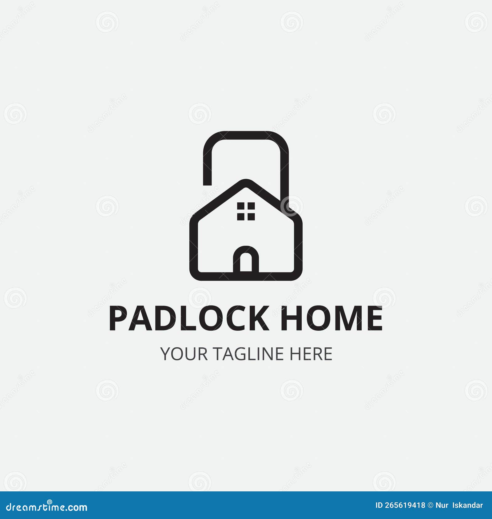 Modelo De Design De Linha De Logotipo Do Cadlock Home Ilustração do ...