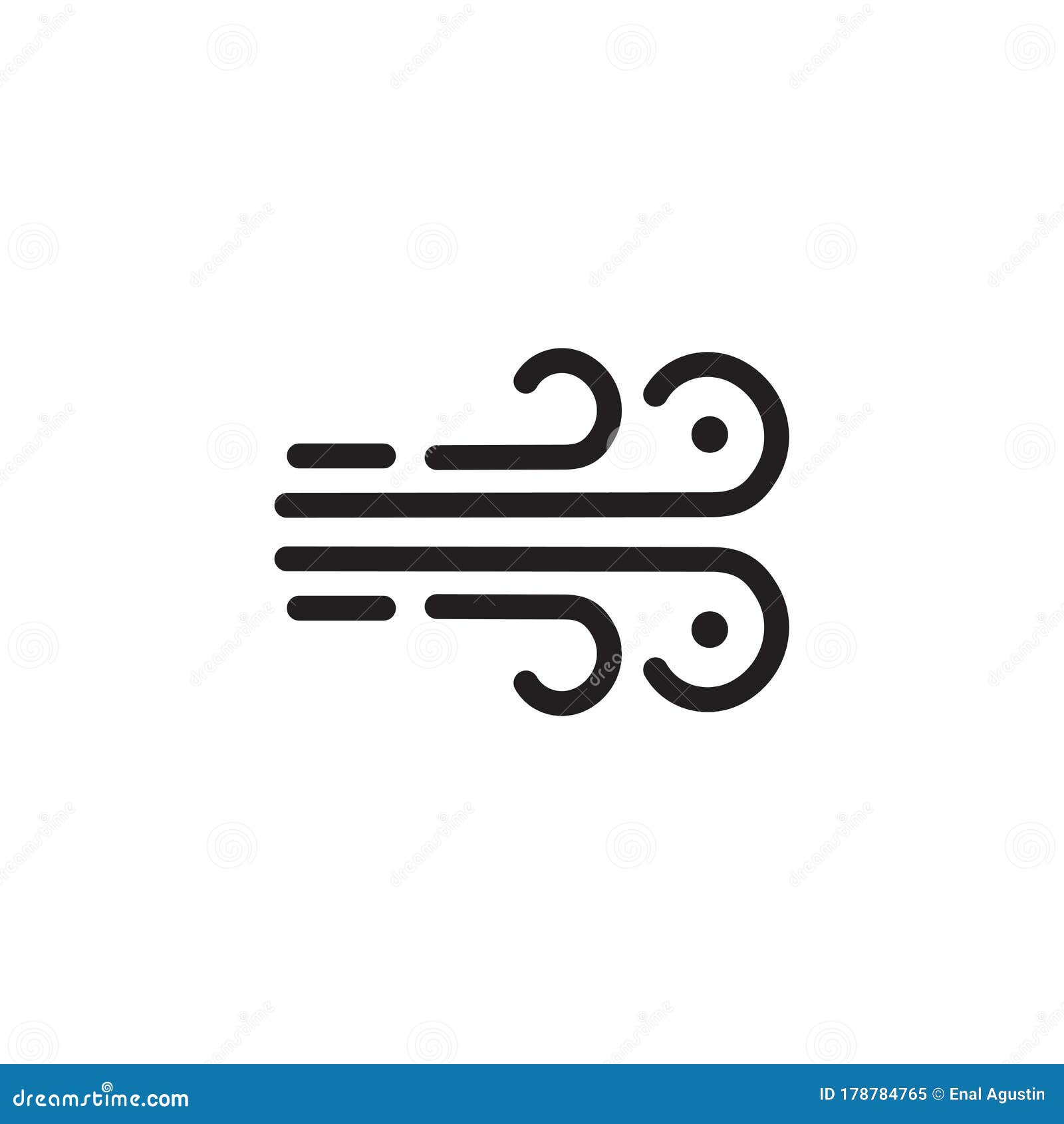 Modelo De Design De Logotipo De Símbolo De Vento Ilustração do Vetor ...