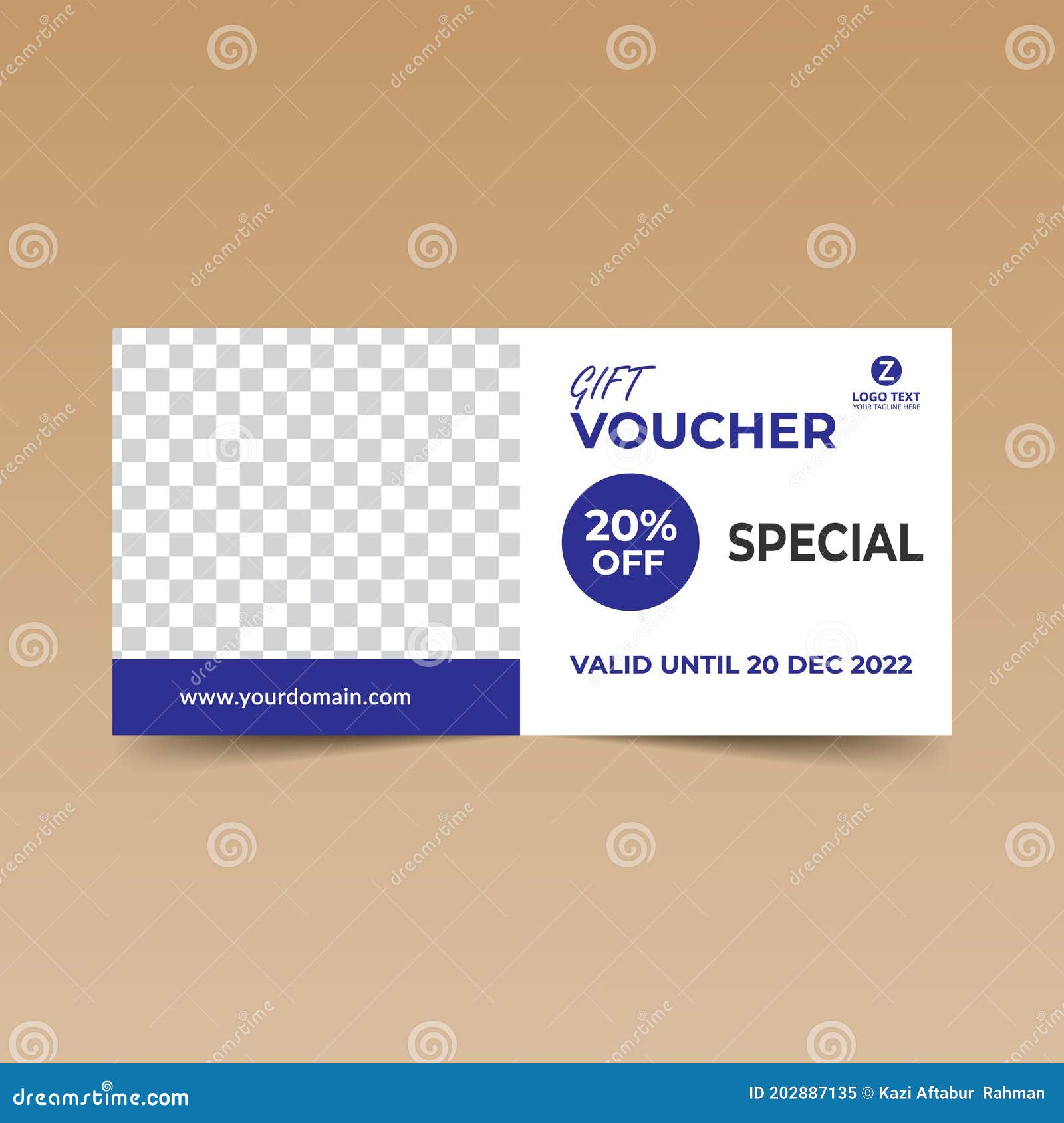 Modelo De Design De Vale-presente Azul Ilustração do Vetor - Ilustração ...