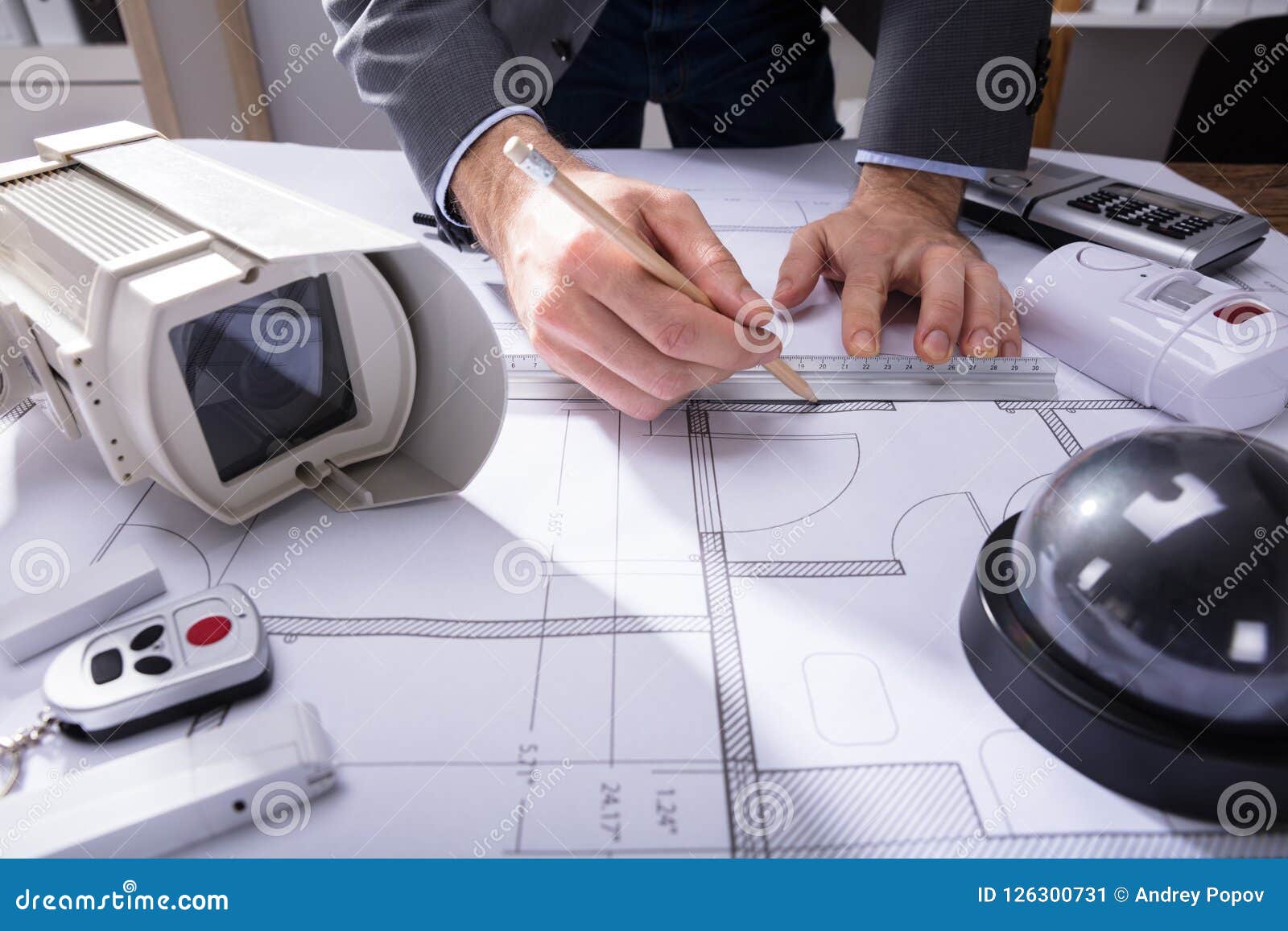 Modelo De Drawing Plan on Do Arquiteto Imagem de Stock - Imagem de ...