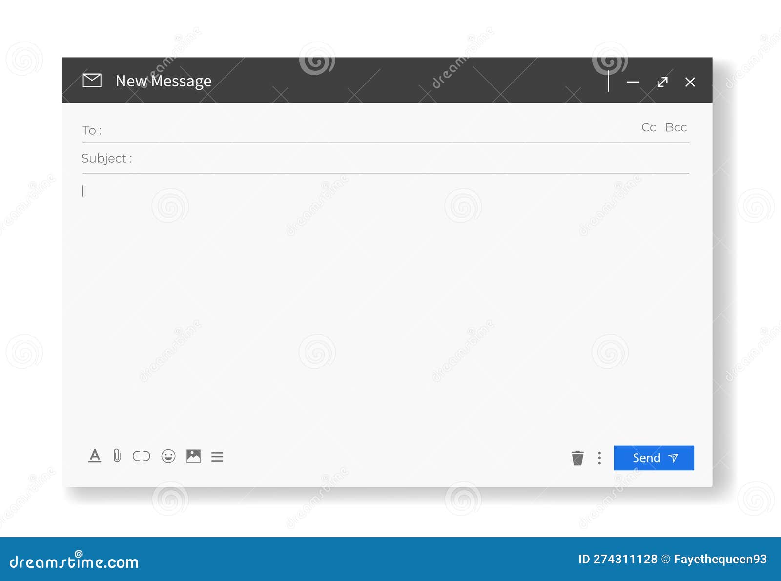 Modelo De E-mail Em Branco Isolado Em Fundo Branco. Ilustração do Vetor ...