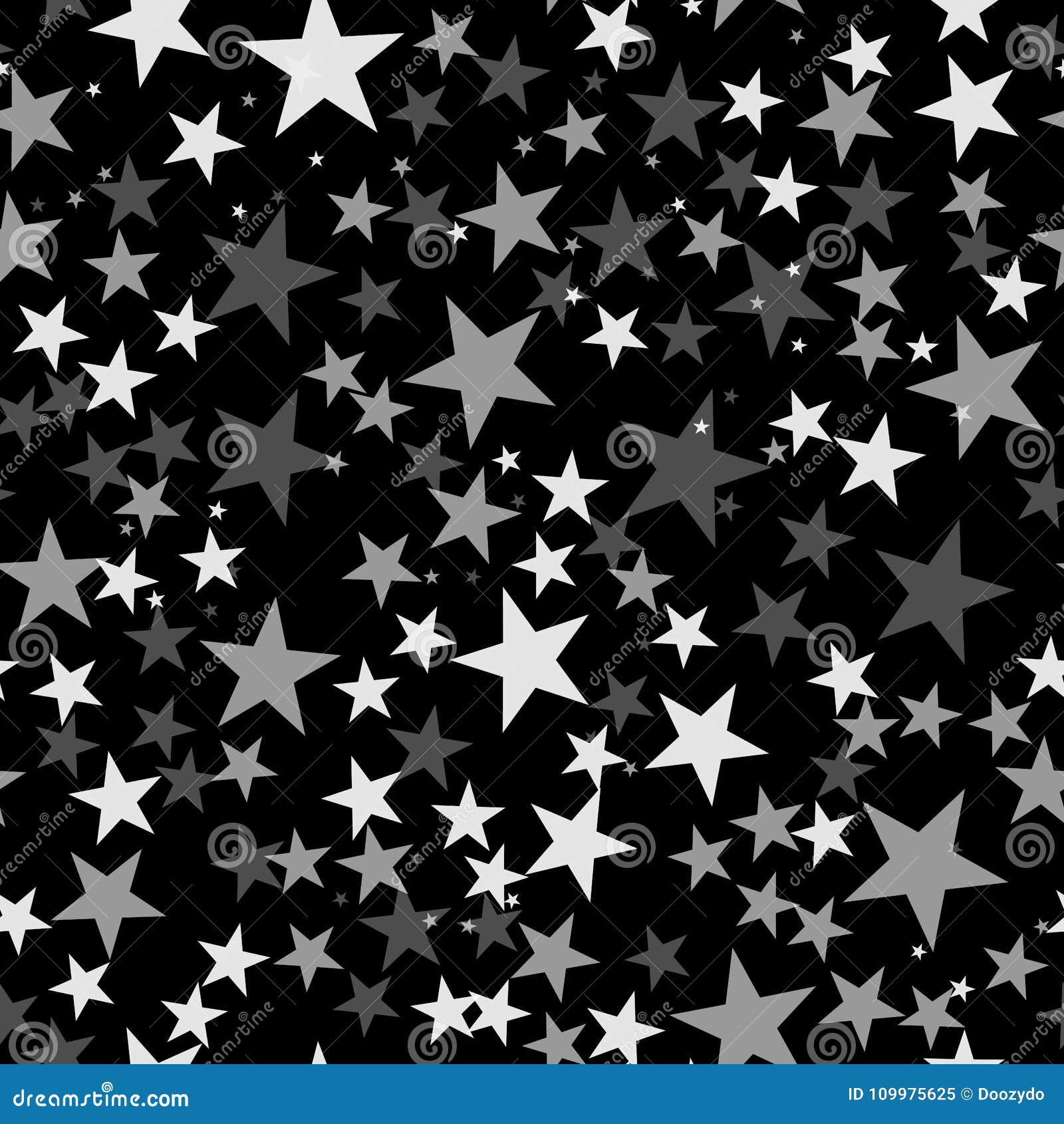 Modelo De Estrellas Blanco En Fondo Negro Ilustración del Vector ...