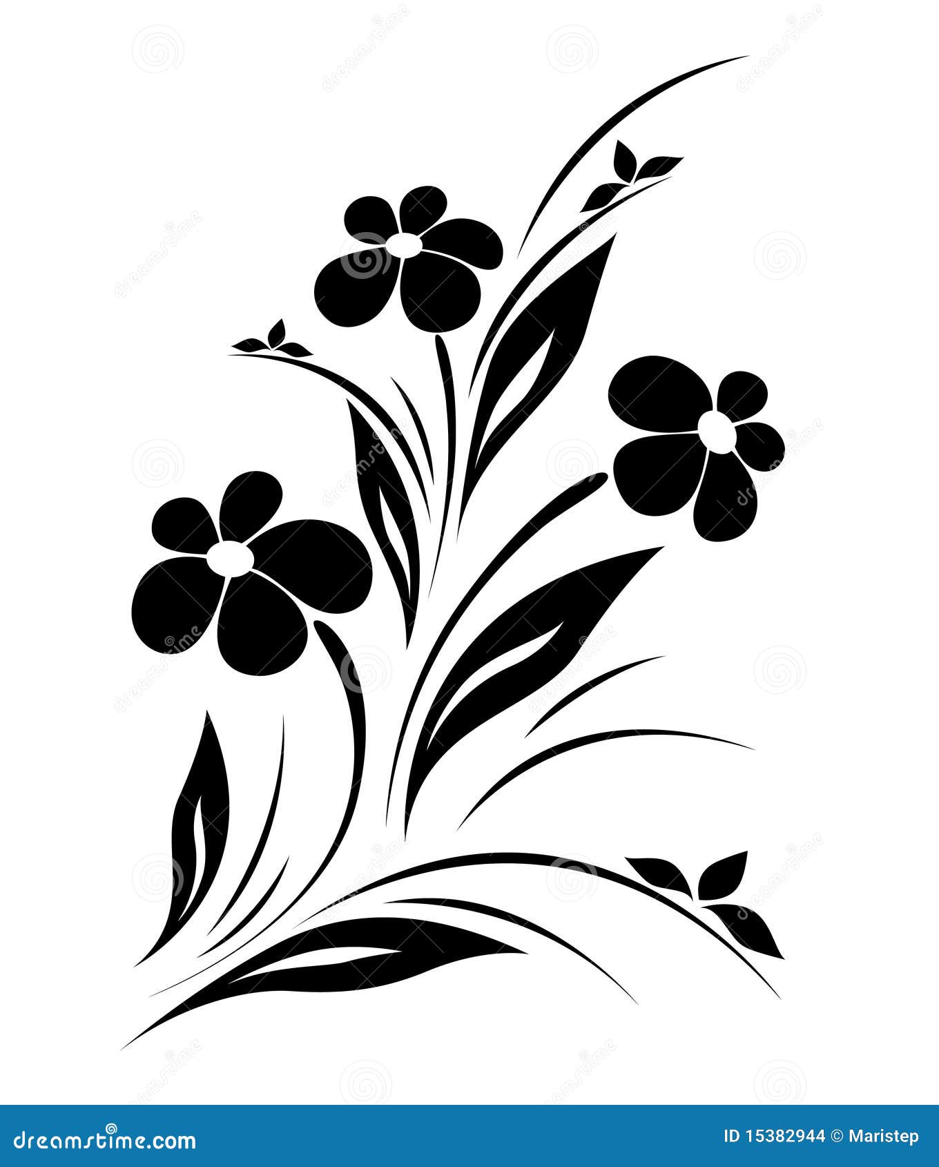 Modelo De Flor Del Vector En El Fondo Blanco Imagenes de archivo ...