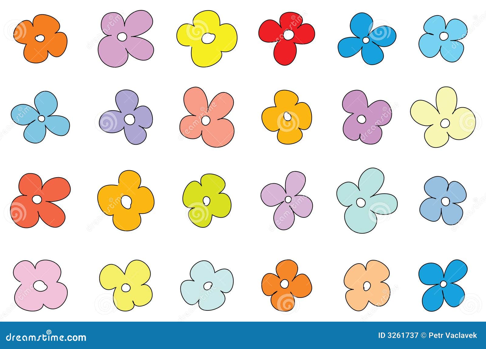 Modelo de flor simple ilustración del vector. Ilustración de arte - 3261737