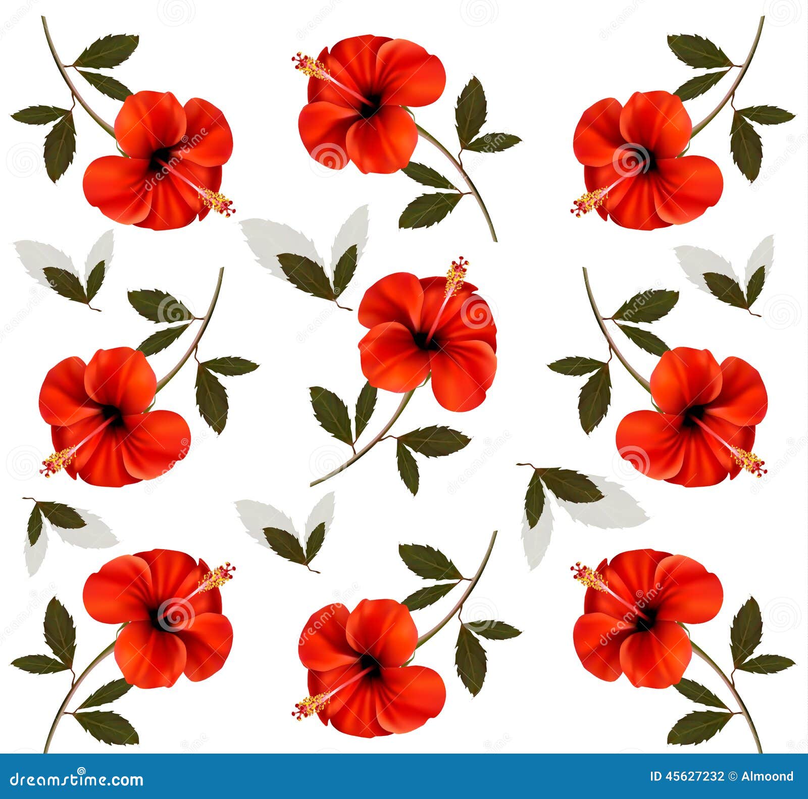 Modelo De Flores Rojas Hermosas Ilustración del Vector - Ilustración de ...