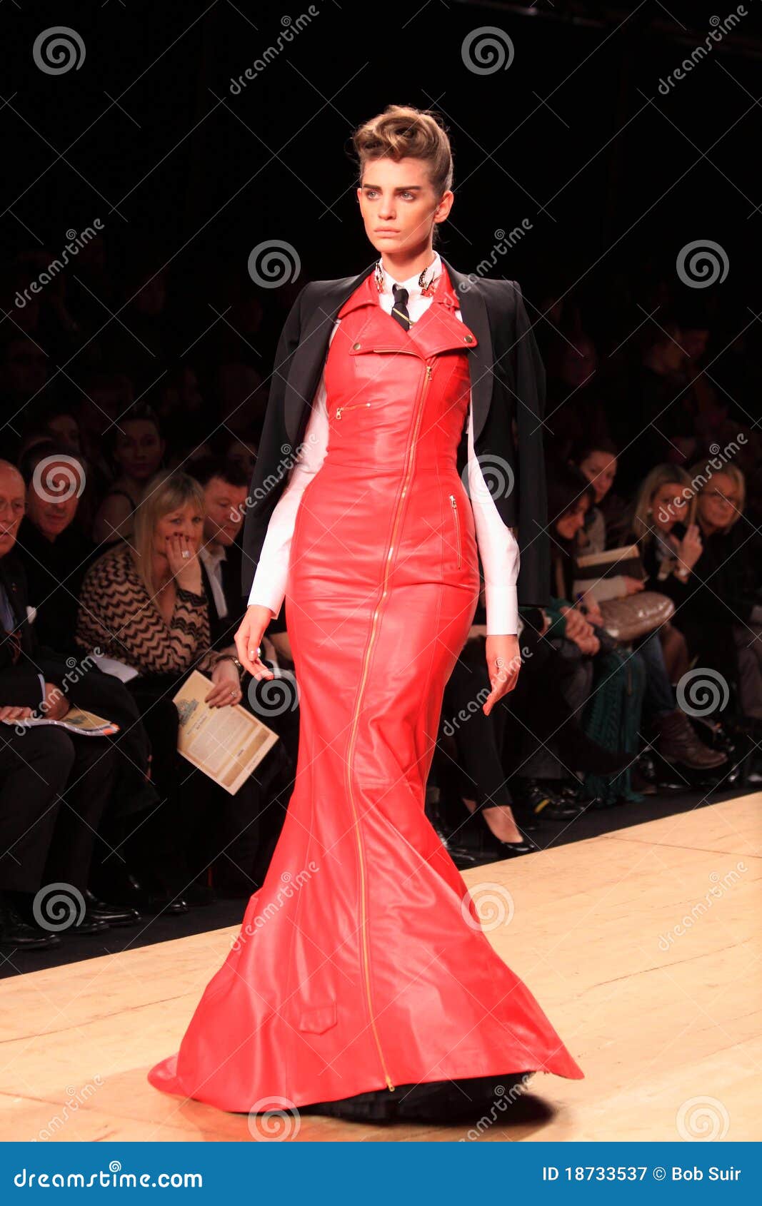 Modelo De Forma Na Passarela Fotografia Editorial - Imagem de longo ...