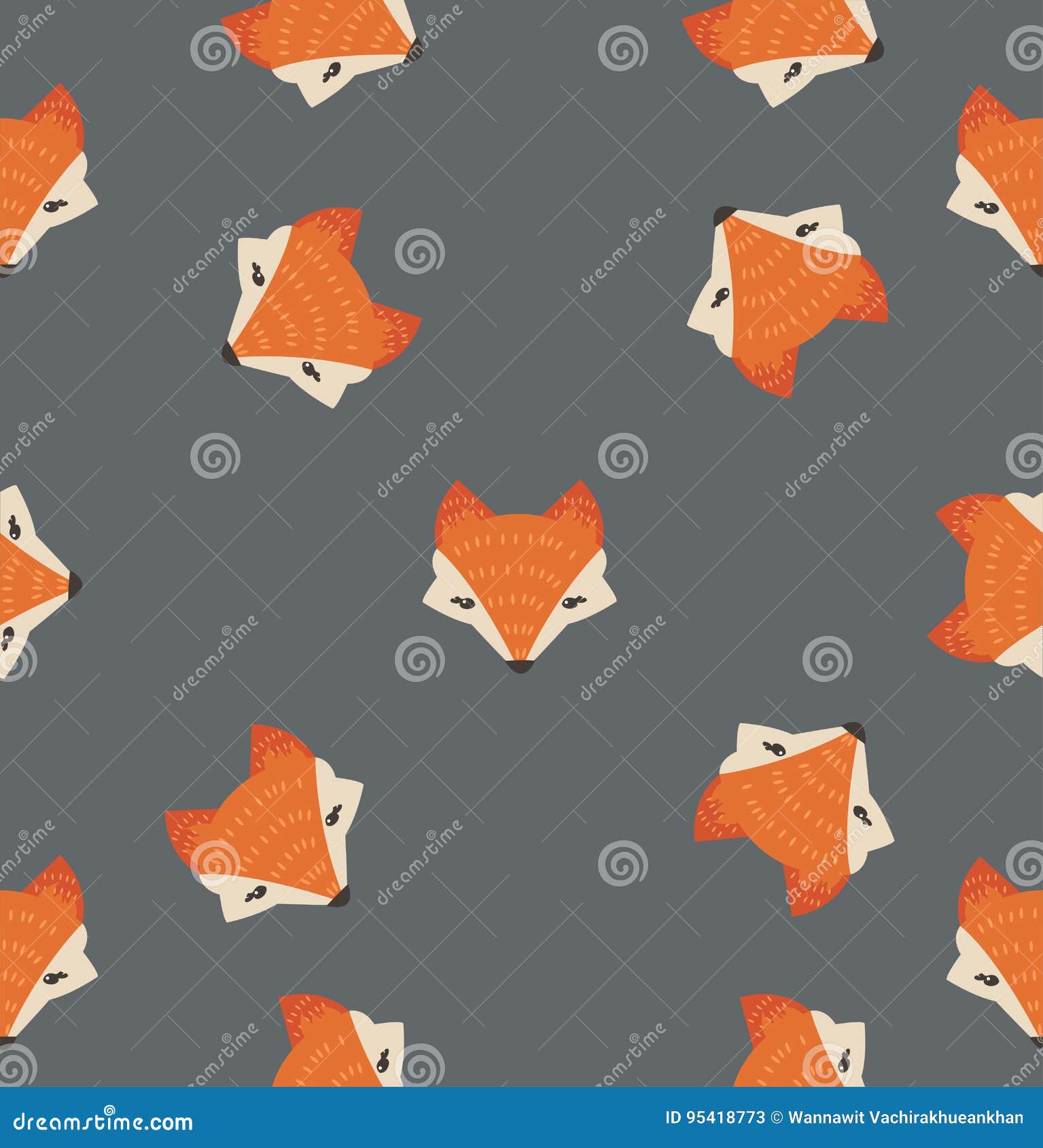 Modelo De La Cabeza Del Fox Ilustración del Vector - Ilustración de ...