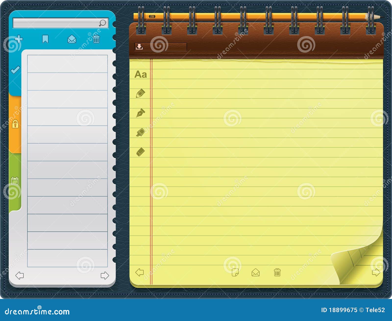 Modelo De La Libreta Del Vector (horizontal) Ilustración del Vector ...