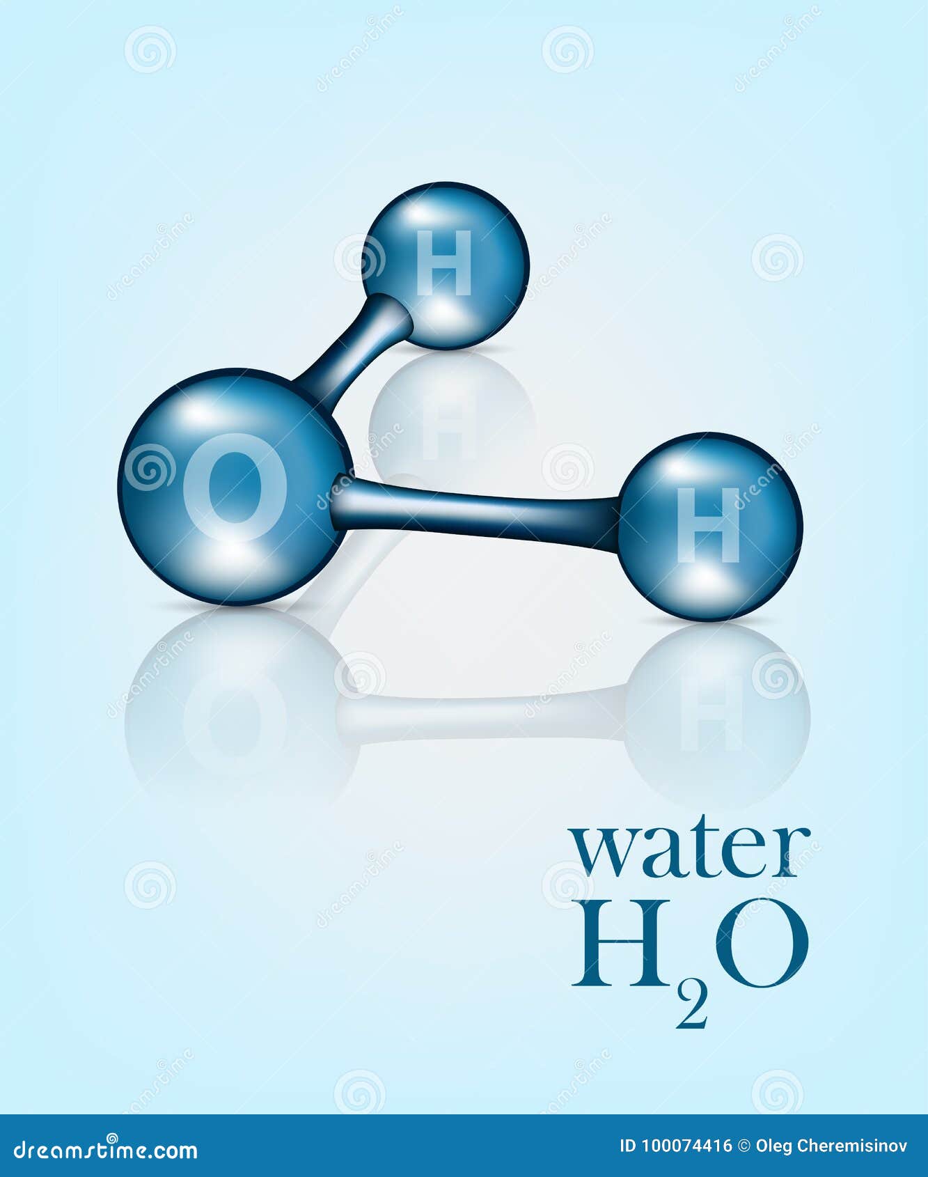 Modelo De La Molécula De Agua Elemento Científico Del Agua Del Vector ...