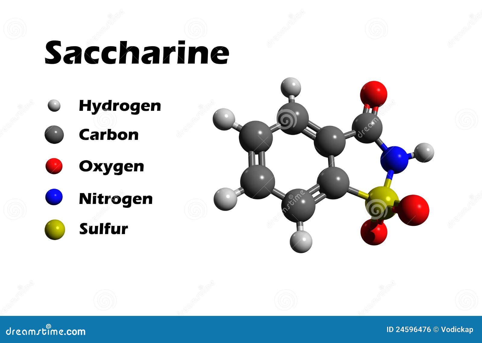 Modelo de la sacarina 3D stock de ilustración. Ilustración de carbono ...