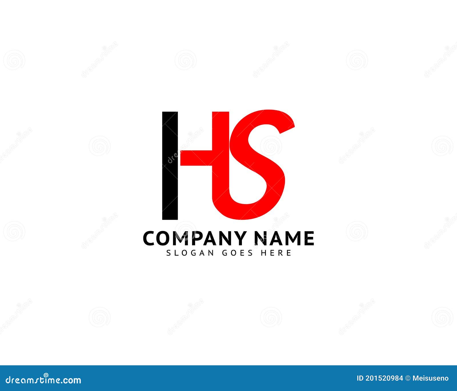 Modelo De Logotipo Da Letra Inicial Hs Ilustração do Vetor - Ilustração ...