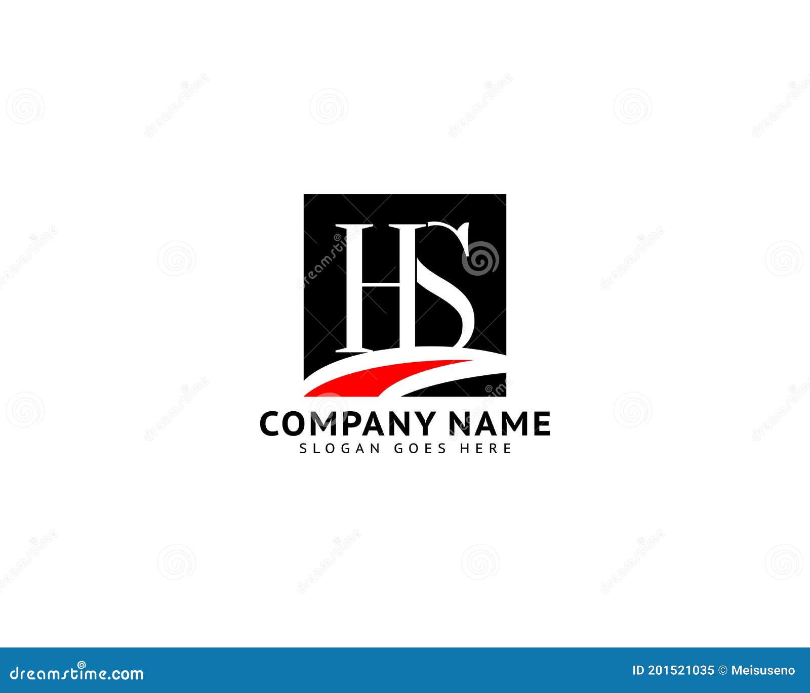 Modelo De Logotipo Da Letra Inicial Hs Ilustração do Vetor - Ilustração ...