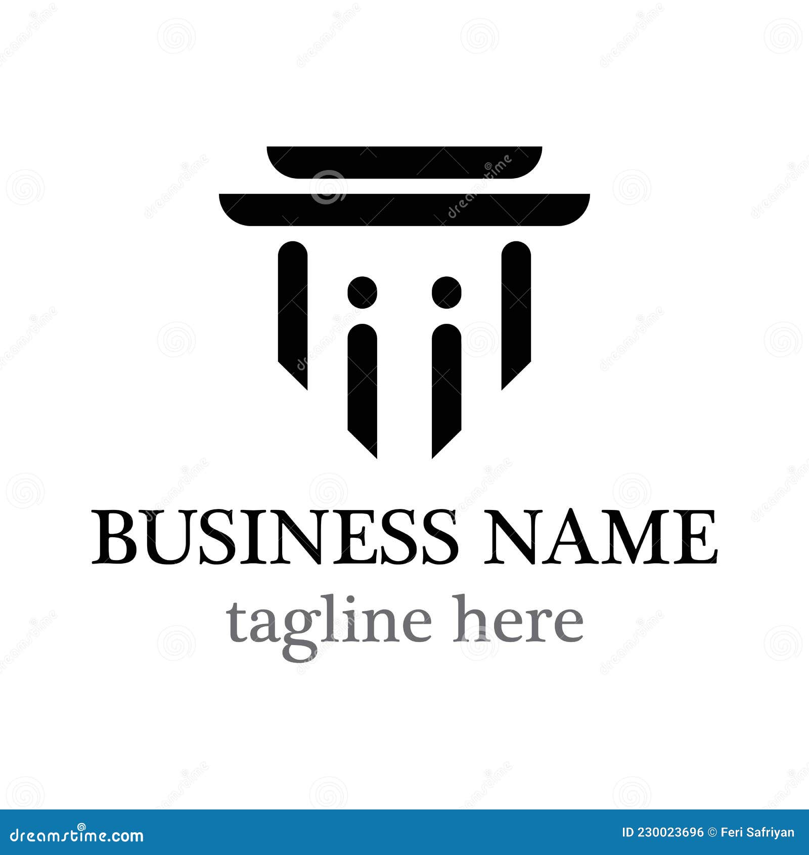 Modelo de logotipo de lei ilustração do vetor. Ilustração de tribunal ...