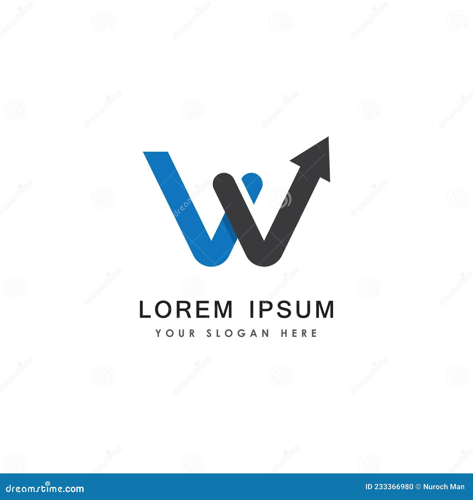 Modelo De Logotipo De Letra W Seta. Ilustração do Vetor - Ilustração de ...