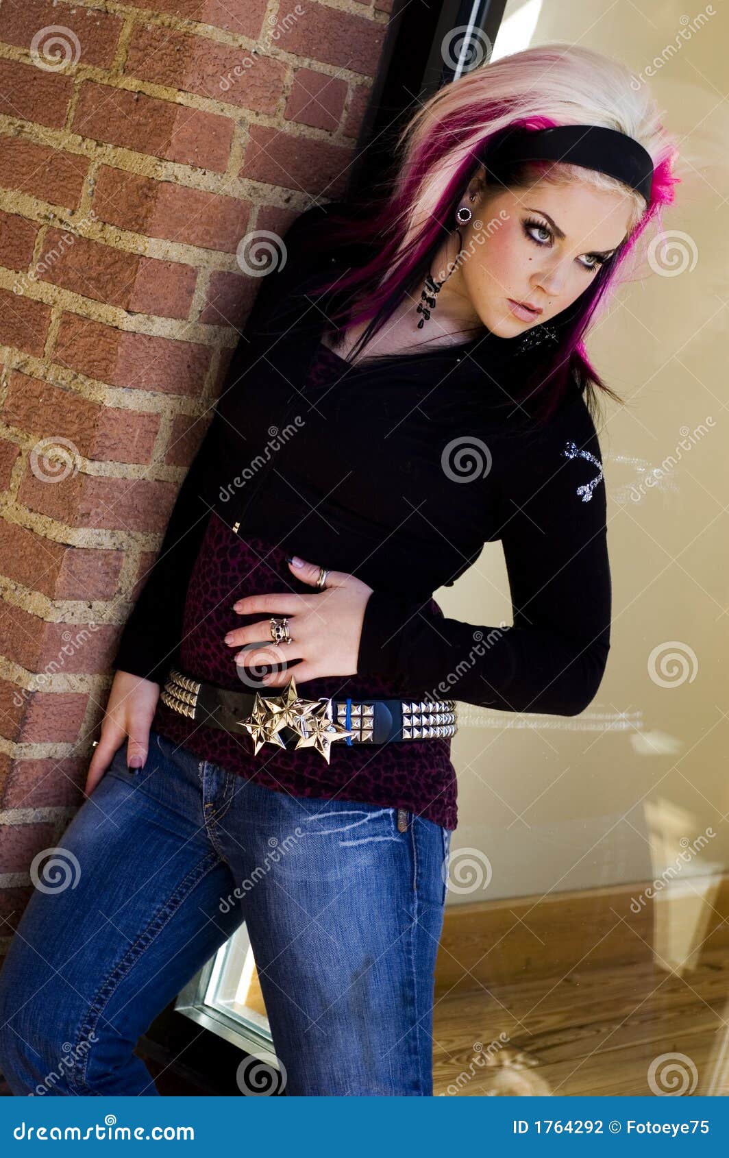 Modelo de manera punky foto de archivo. Imagen de pelo - 1764292