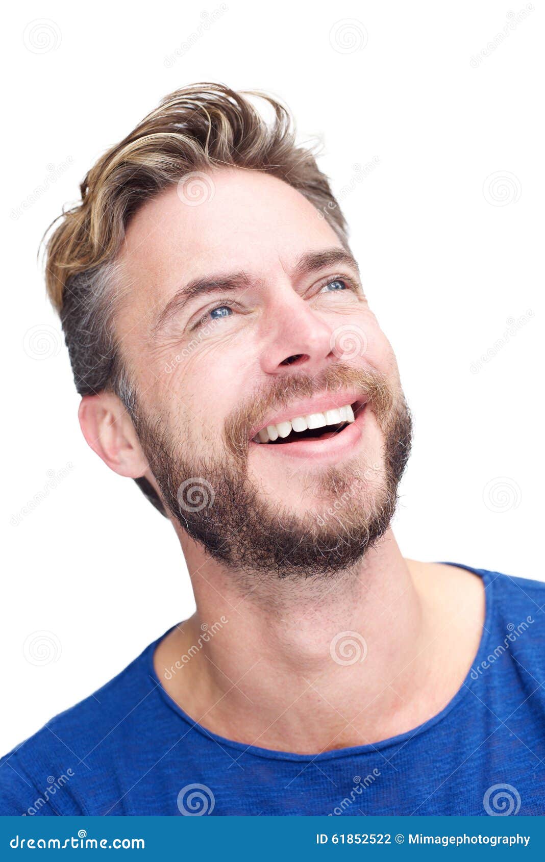 Modelo De Moda Masculino Con La Risa De La Barba Foto de archivo ...