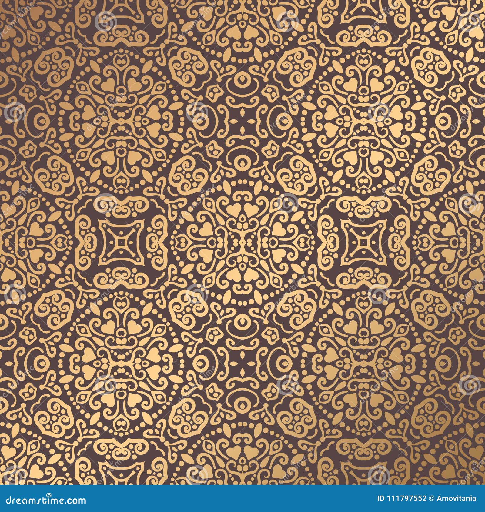 Modelo De Oro Del Arabesque Ilustración del Vector - Ilustración de ...