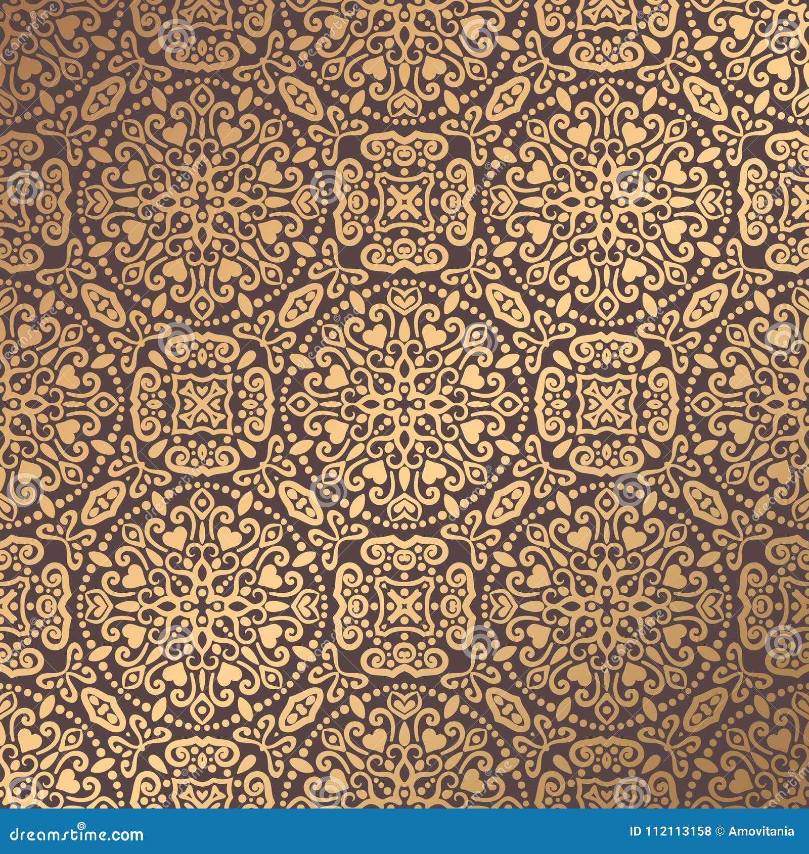 Modelo De Oro Del Arabesque Ilustración del Vector - Ilustración de ...