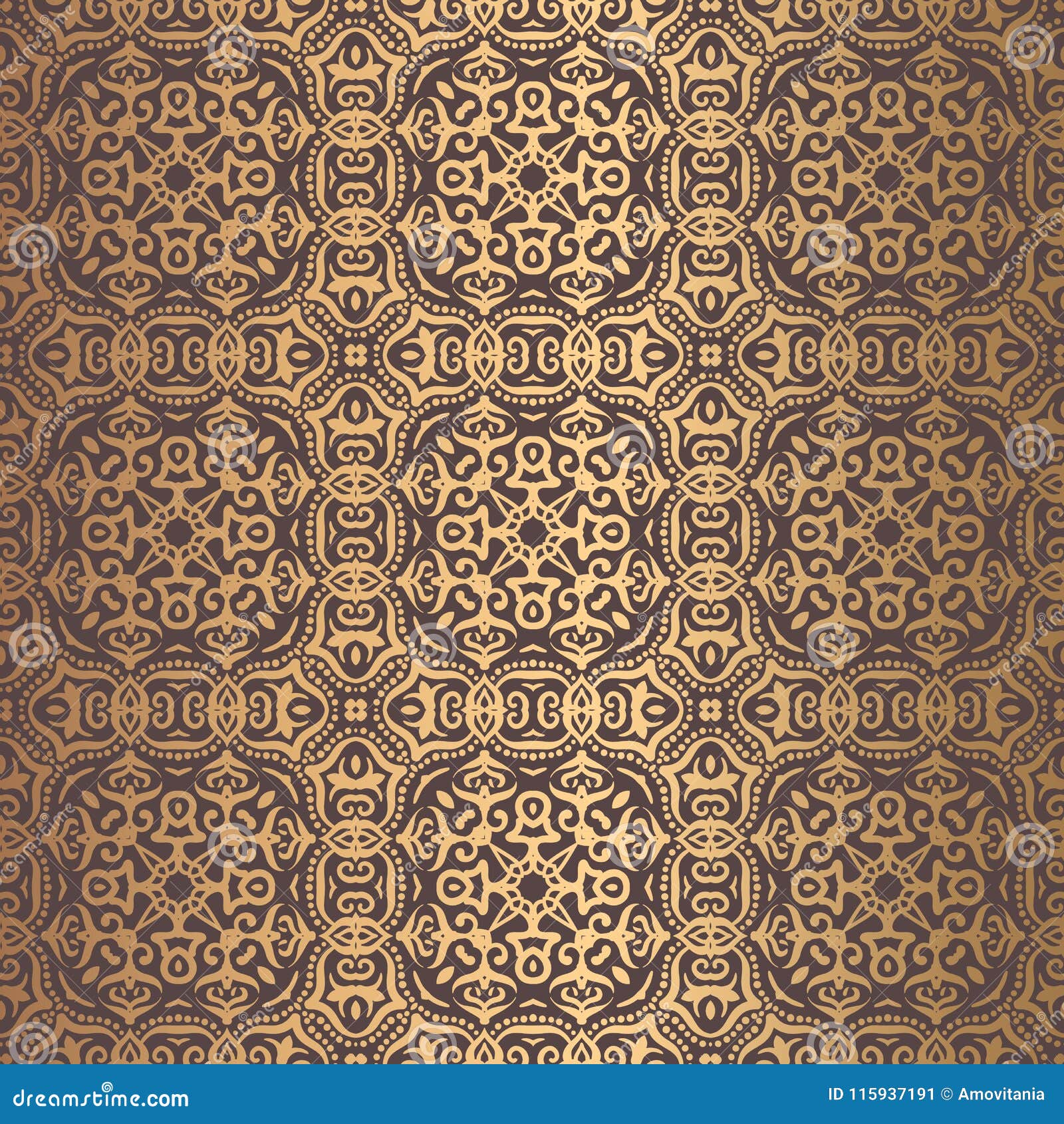 Modelo De Oro Del Arabesque Ilustración del Vector - Ilustración de ...