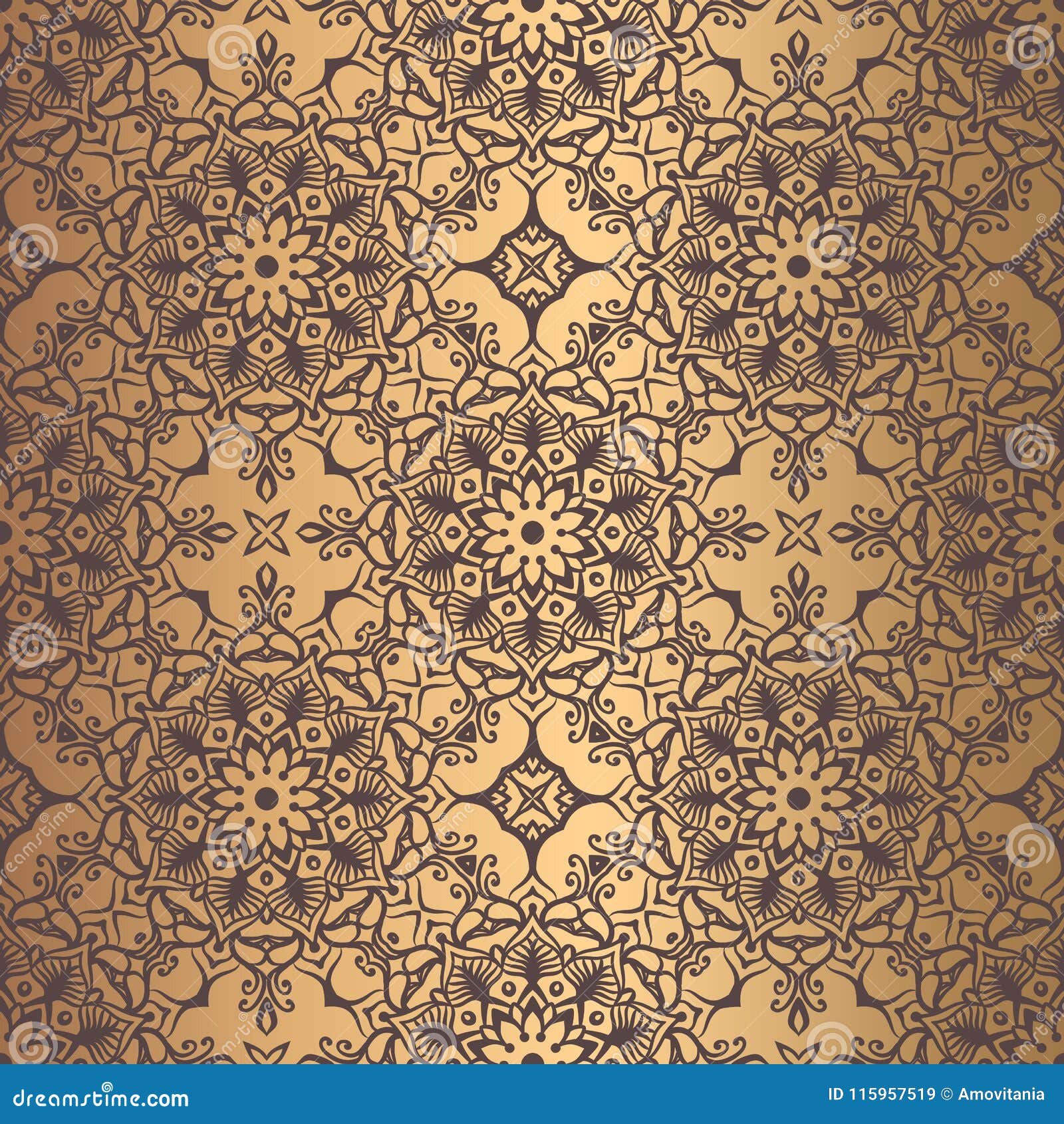 Modelo De Oro Del Arabesque Ilustración del Vector - Ilustración de ...