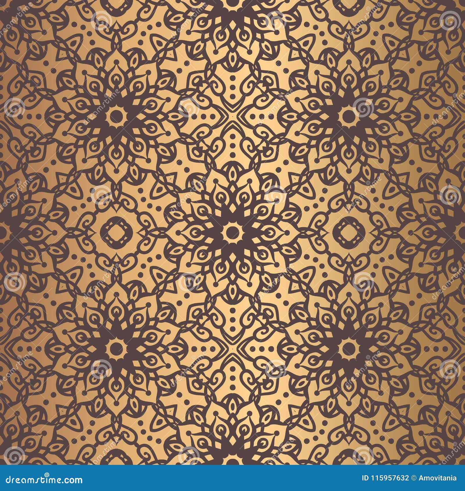 Modelo De Oro Del Arabesque Ilustración del Vector - Ilustración de ...