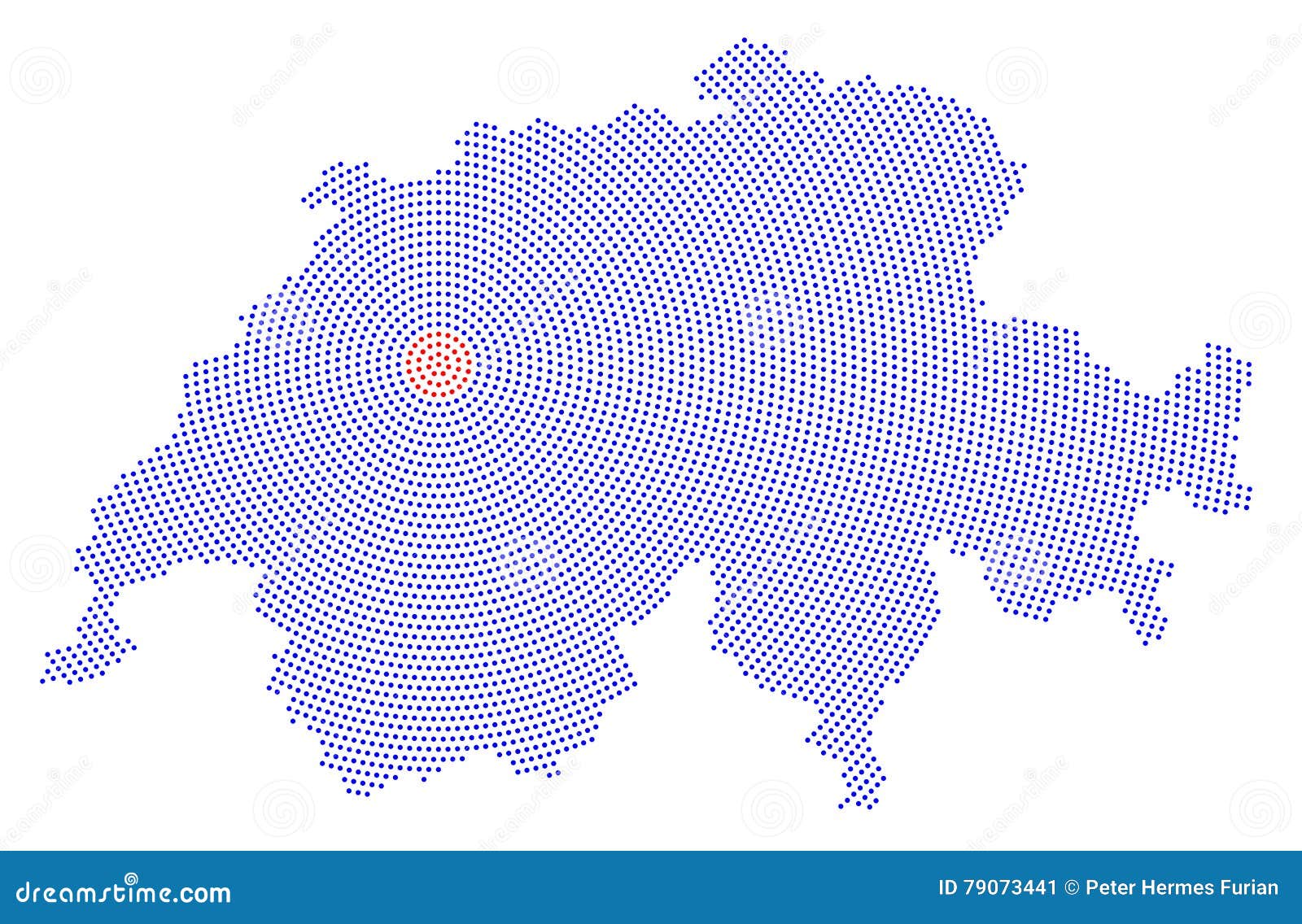 Modelo De Punto Radial Del Mapa De Suiza Ilustración del Vector ...