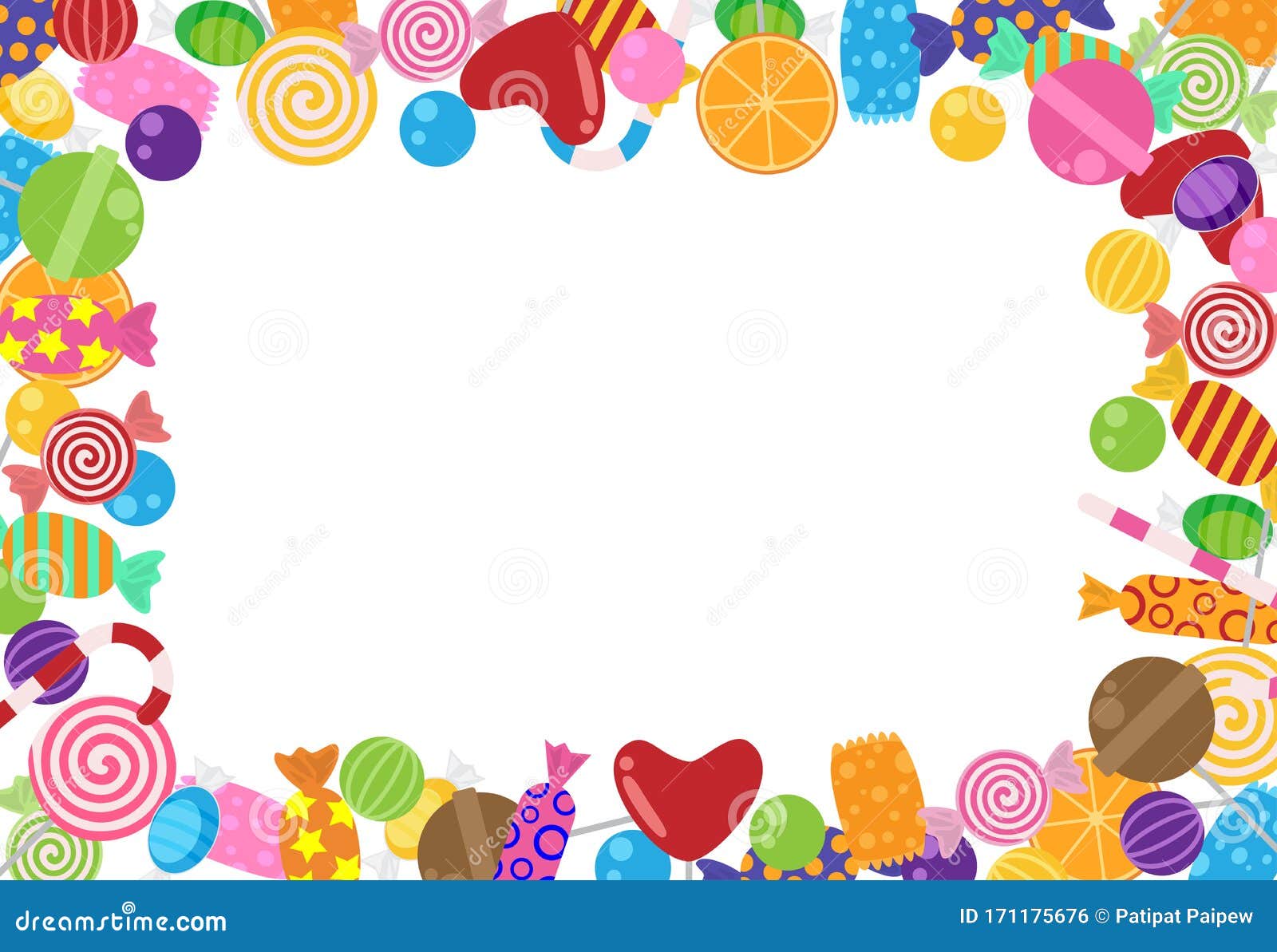 Modelo De Quadro De Doces E Doces Ilustração Stock - Ilustração de ...