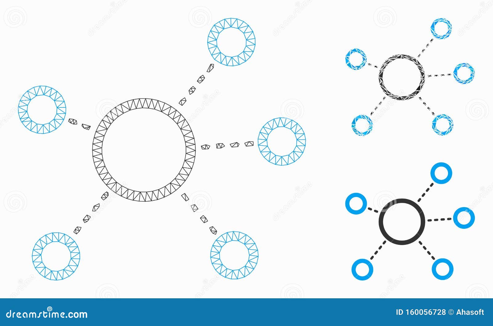 Modelo De Red De Malla Vectorial De Conexiones Virtuales E Icono De ...