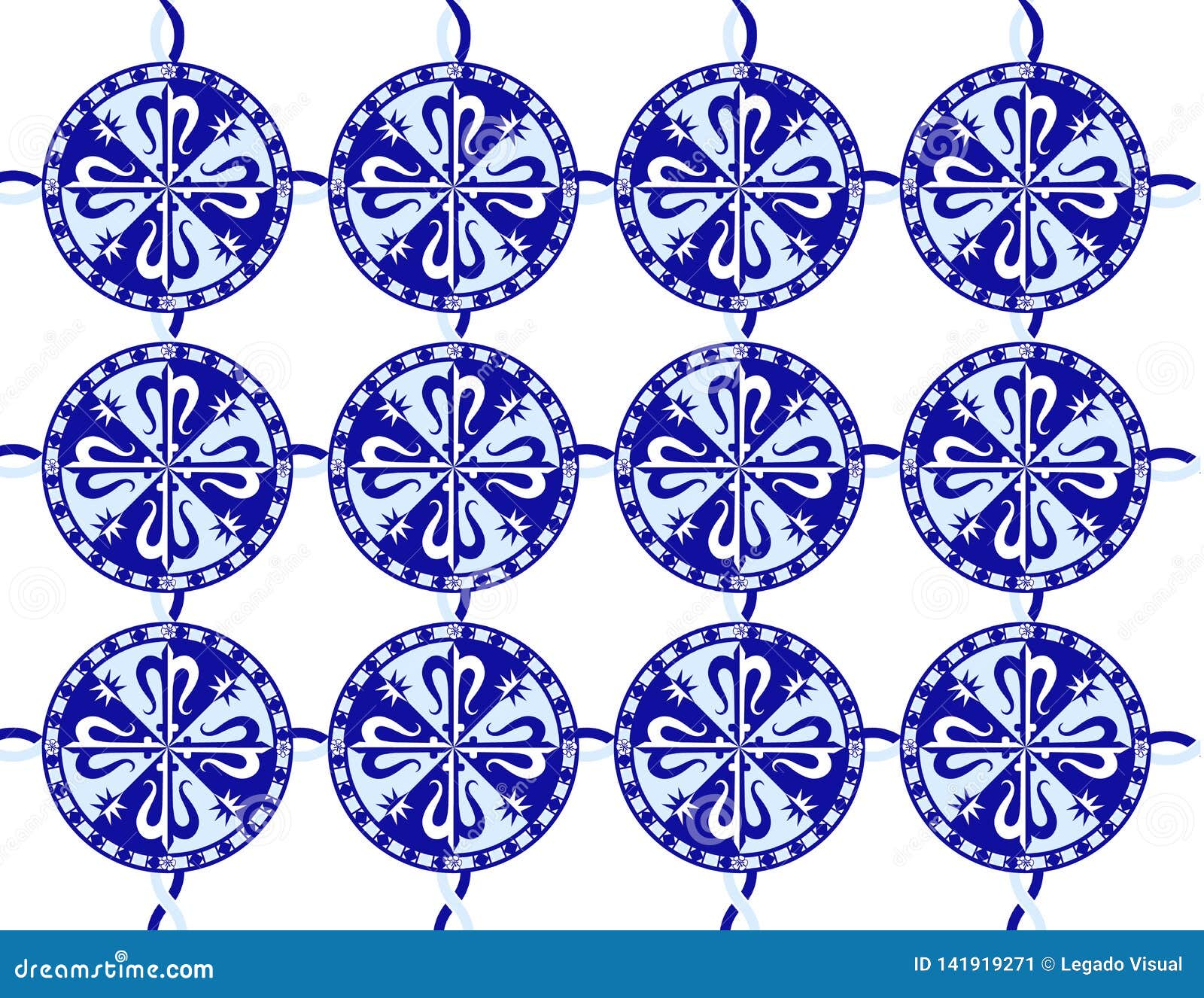 Modelo De Talavera De La Flor De Lis Stock de ilustración - Ilustración ...