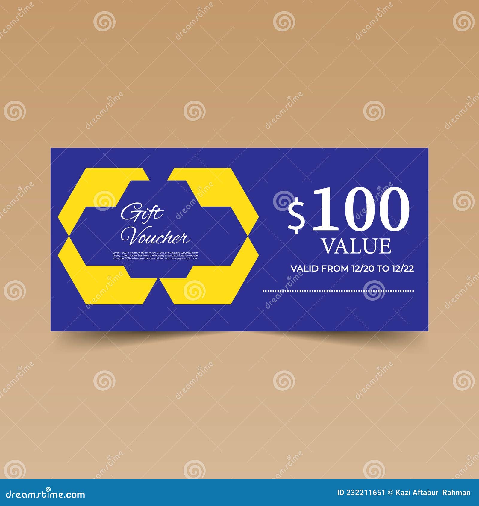 Modelo De Vale-presente Azul Legal Ilustração do Vetor - Ilustração de ...